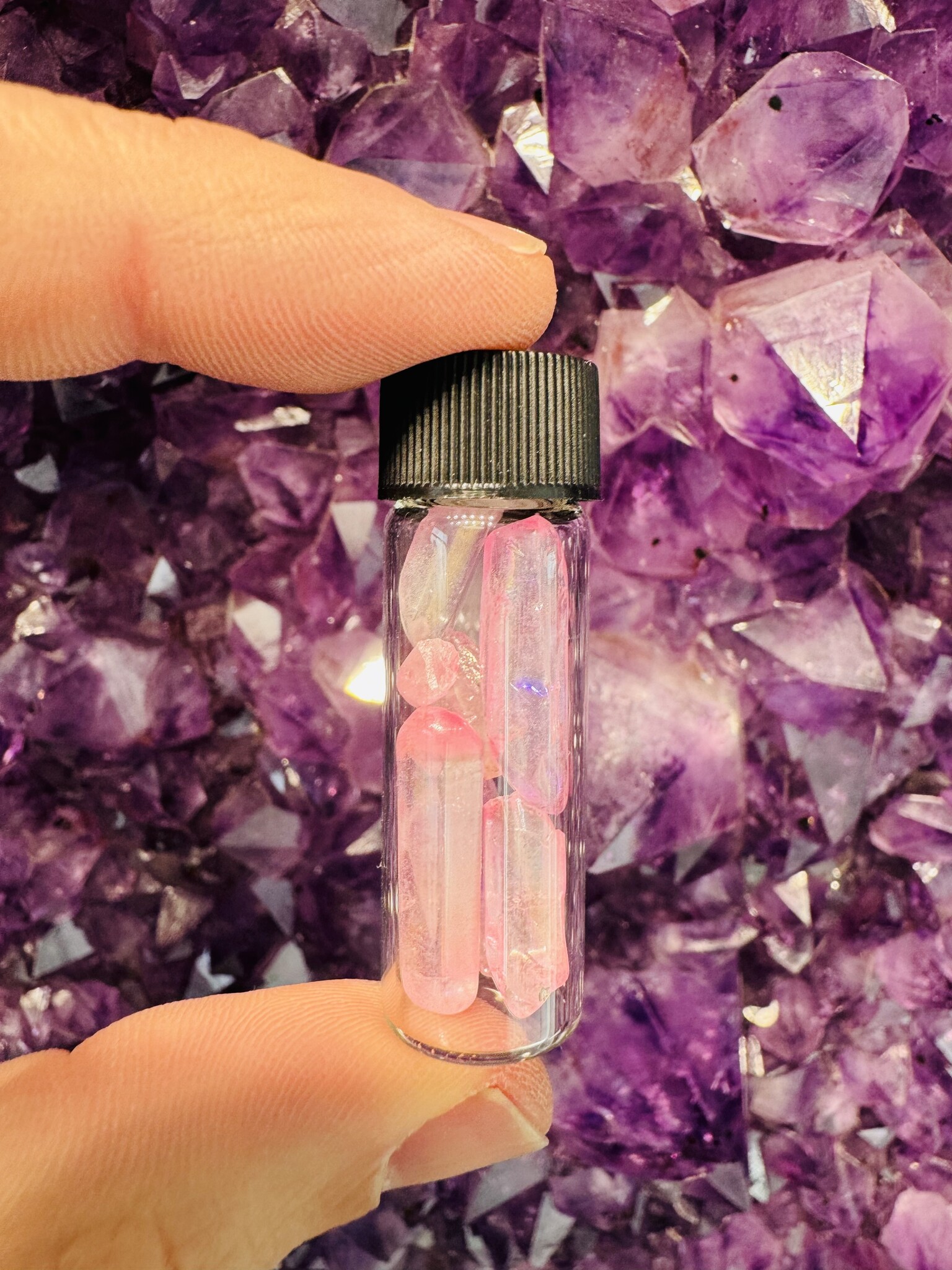 Pink Aura Quartz Point Vial - 12 grams + - Awakenings