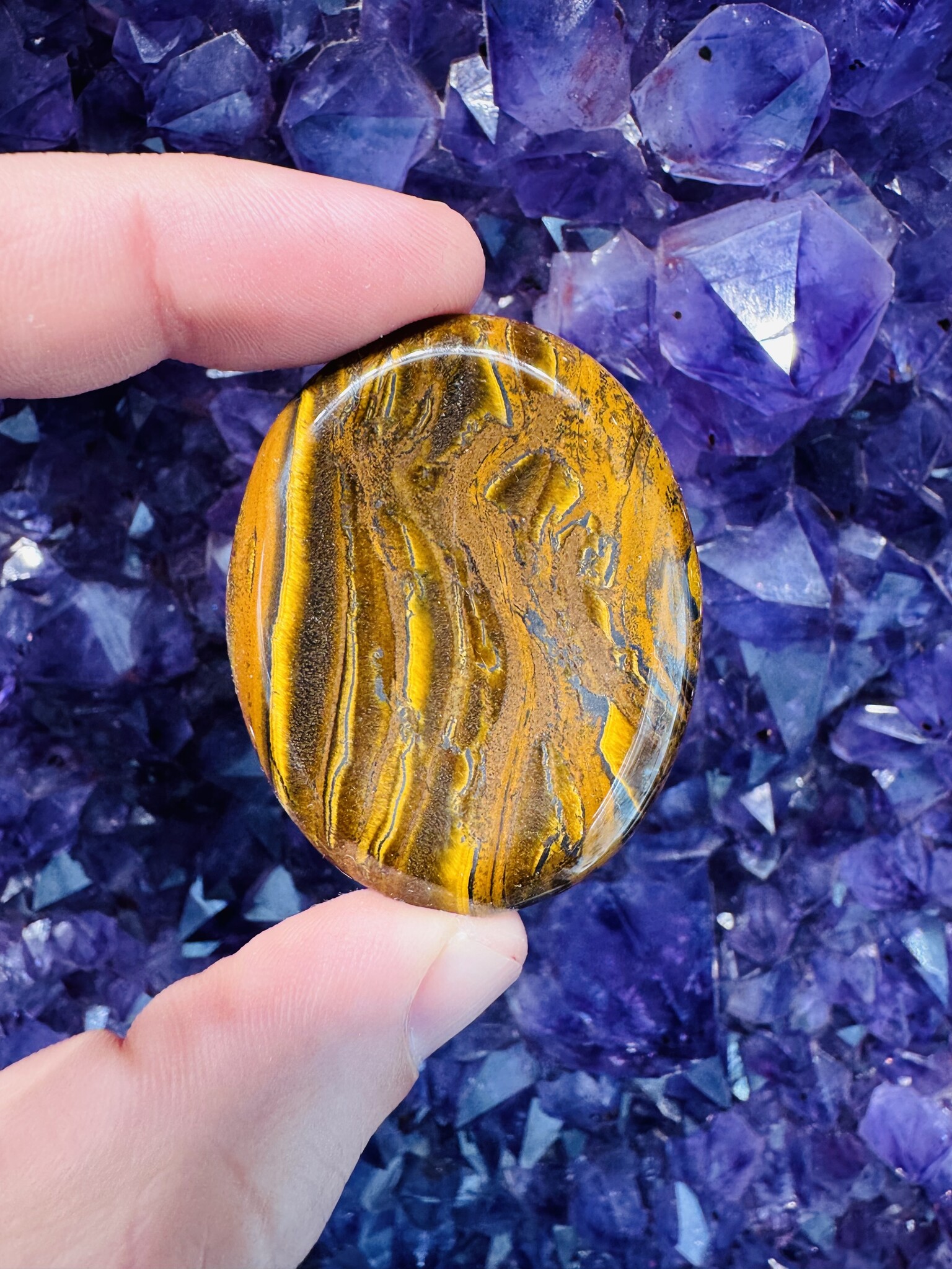 Tiger Iron (Mugglestone Muggle Stone) Worry (Thumb Fidget Relaxation P ...