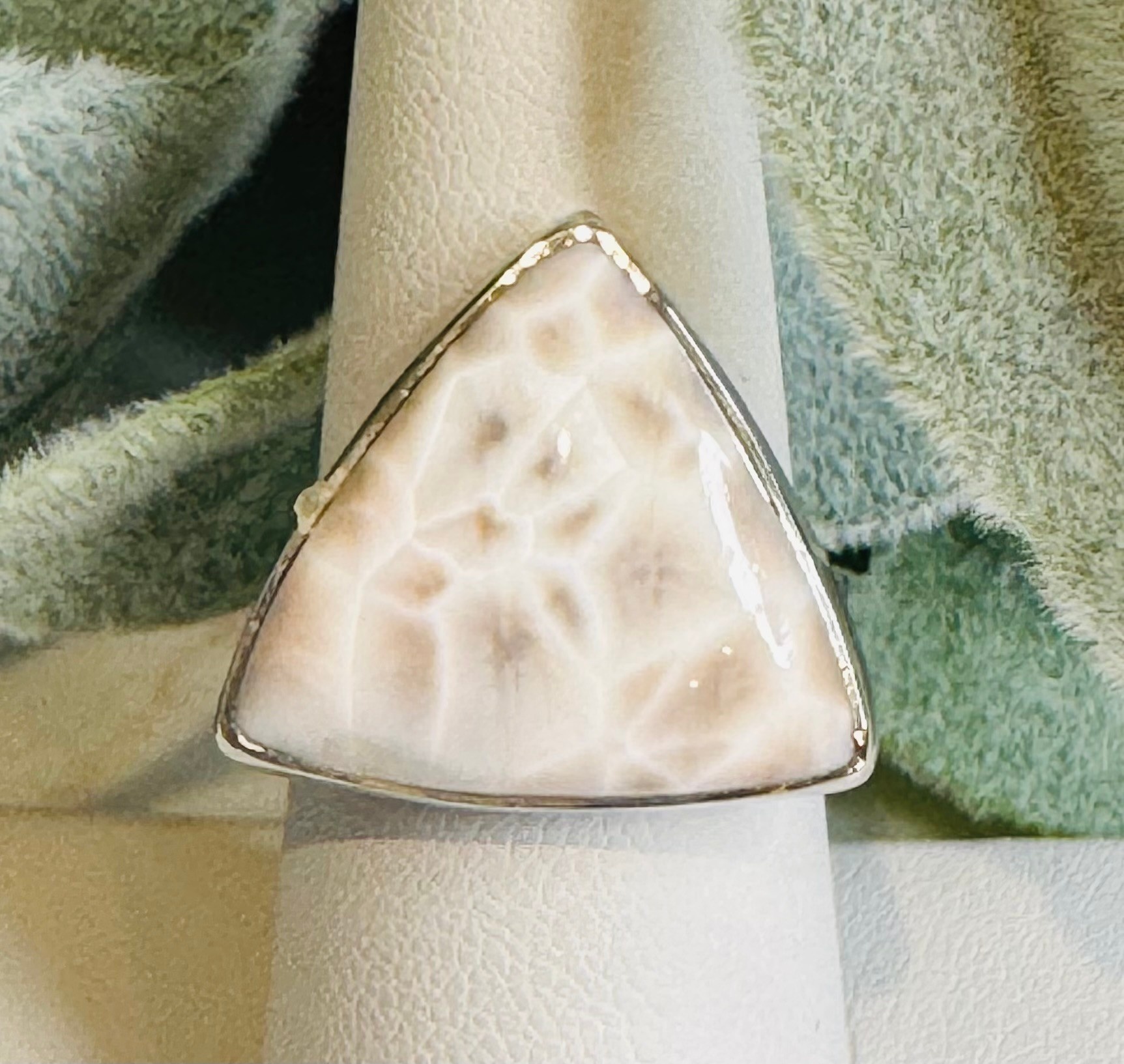 Pink Natrolite (Rhodatrolite Thomsonite Pink Larimar) Rings - Triangle ...