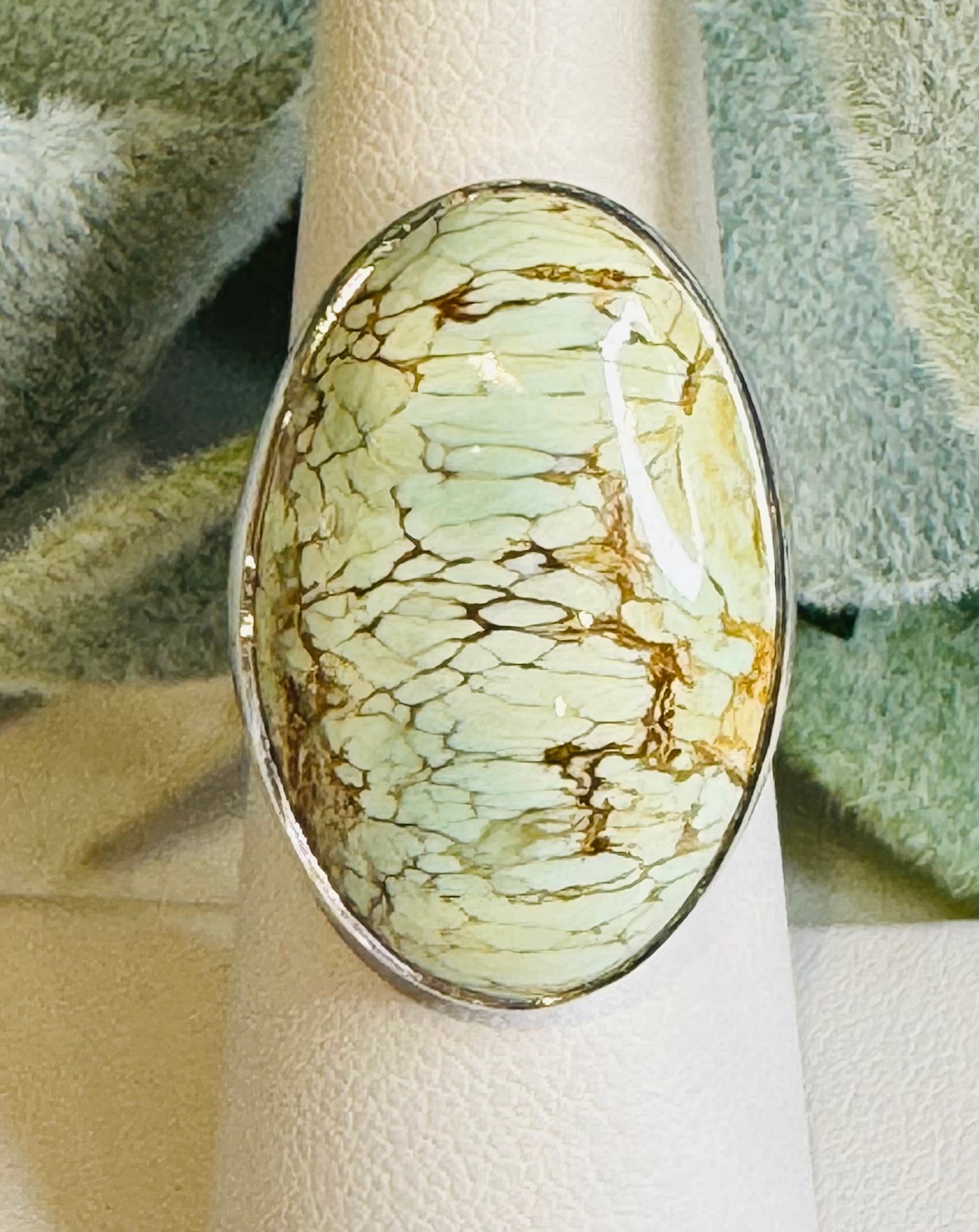Variscite Rings - Oval Adjustable Bezel Set - Sterling Silver ...
