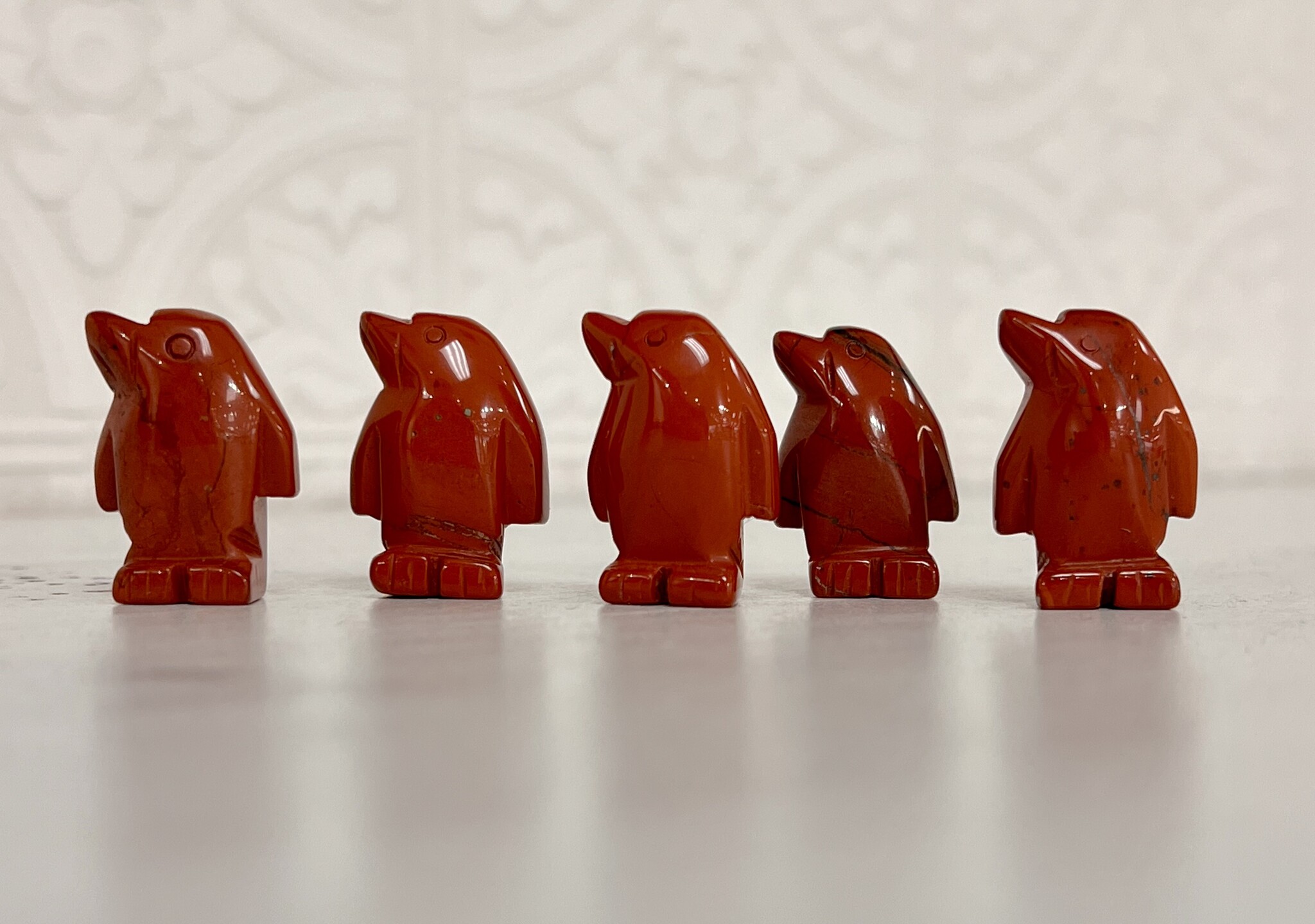 Red Jasper Penguin Figurine - 1" Animal, Carving, Statue - Awakenings
