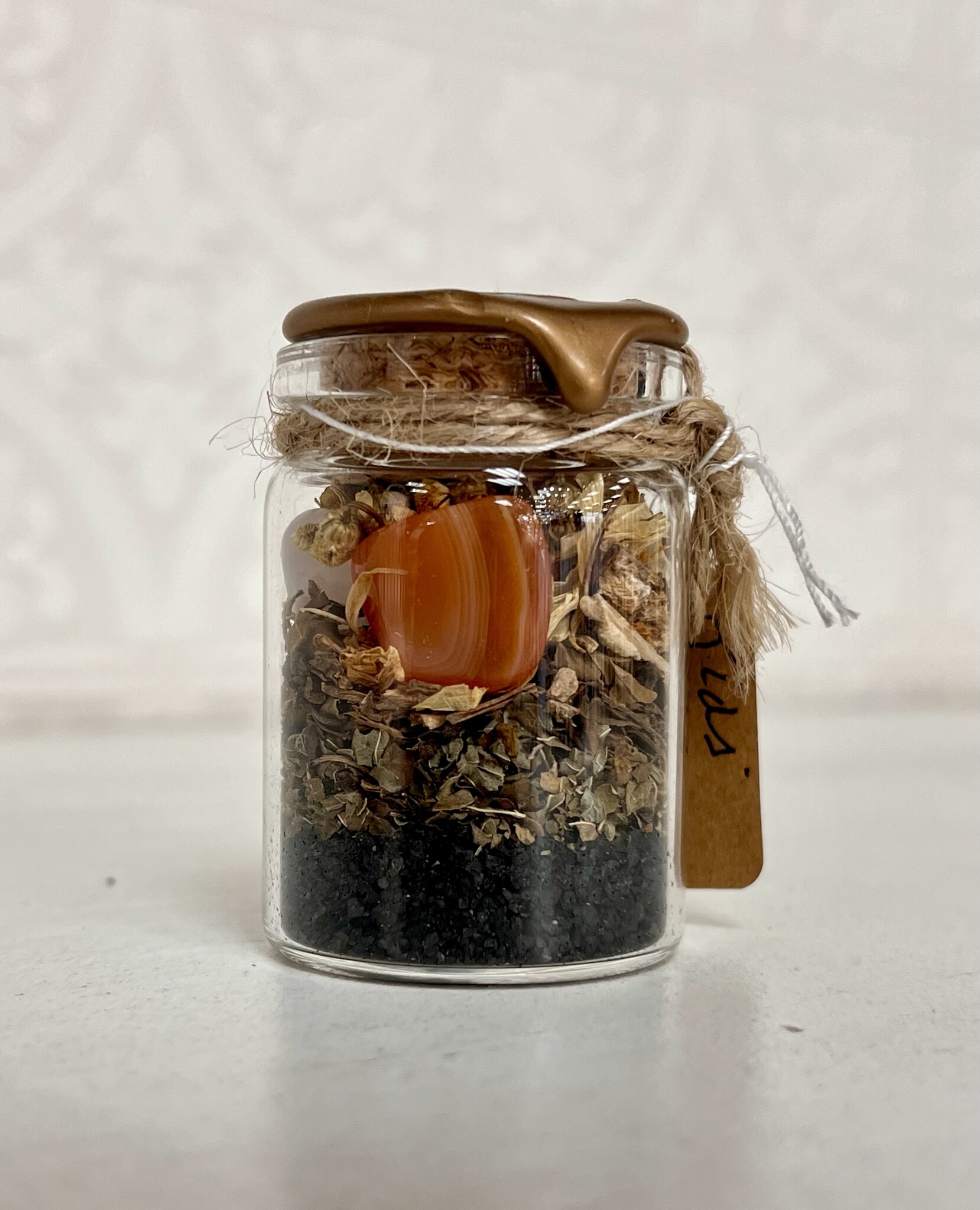 Glass Crystal & Herb Spell Intention Jar - Small 2" - Kids Protection ...