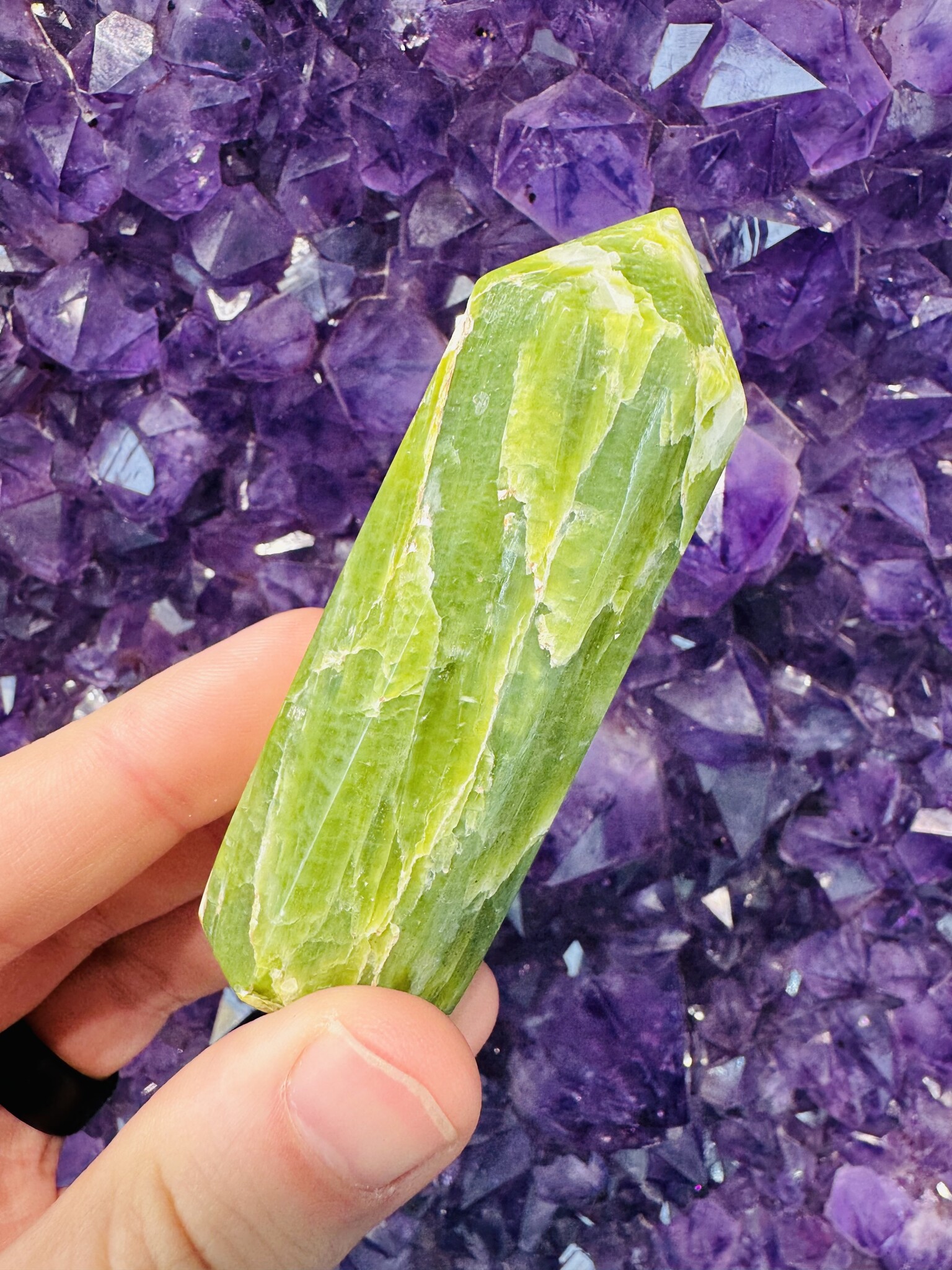 Tremolite Round Obelisk - 3" - Awakenings