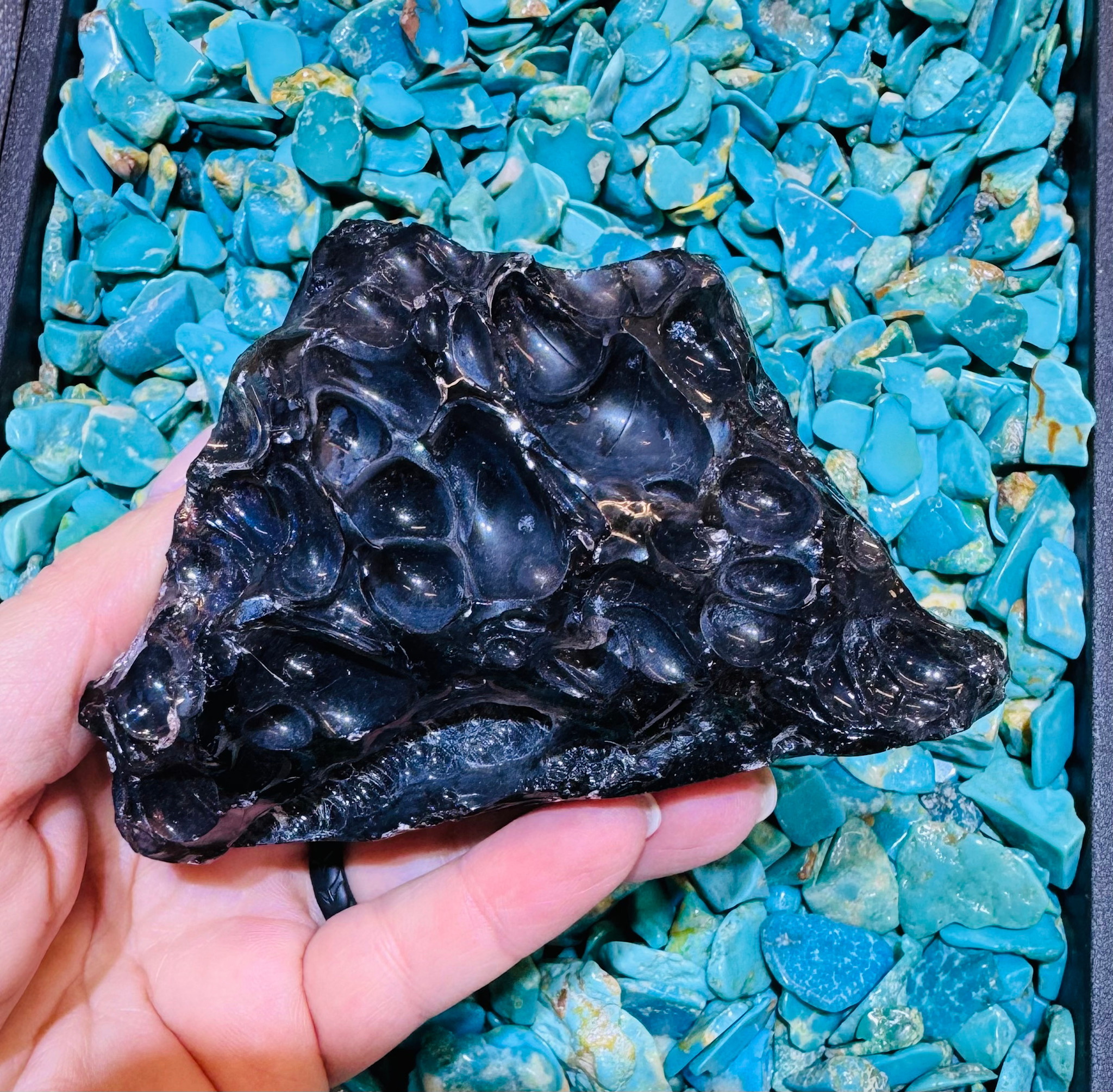 Black Obsidian (Bubbled) Free Form Specimen Display - Medium #1 Rough ...