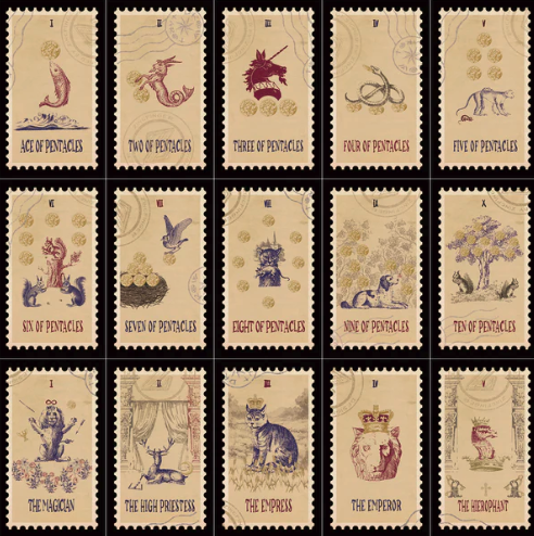 The Vintage Stamp Tarot Cards Deck - Awakenings