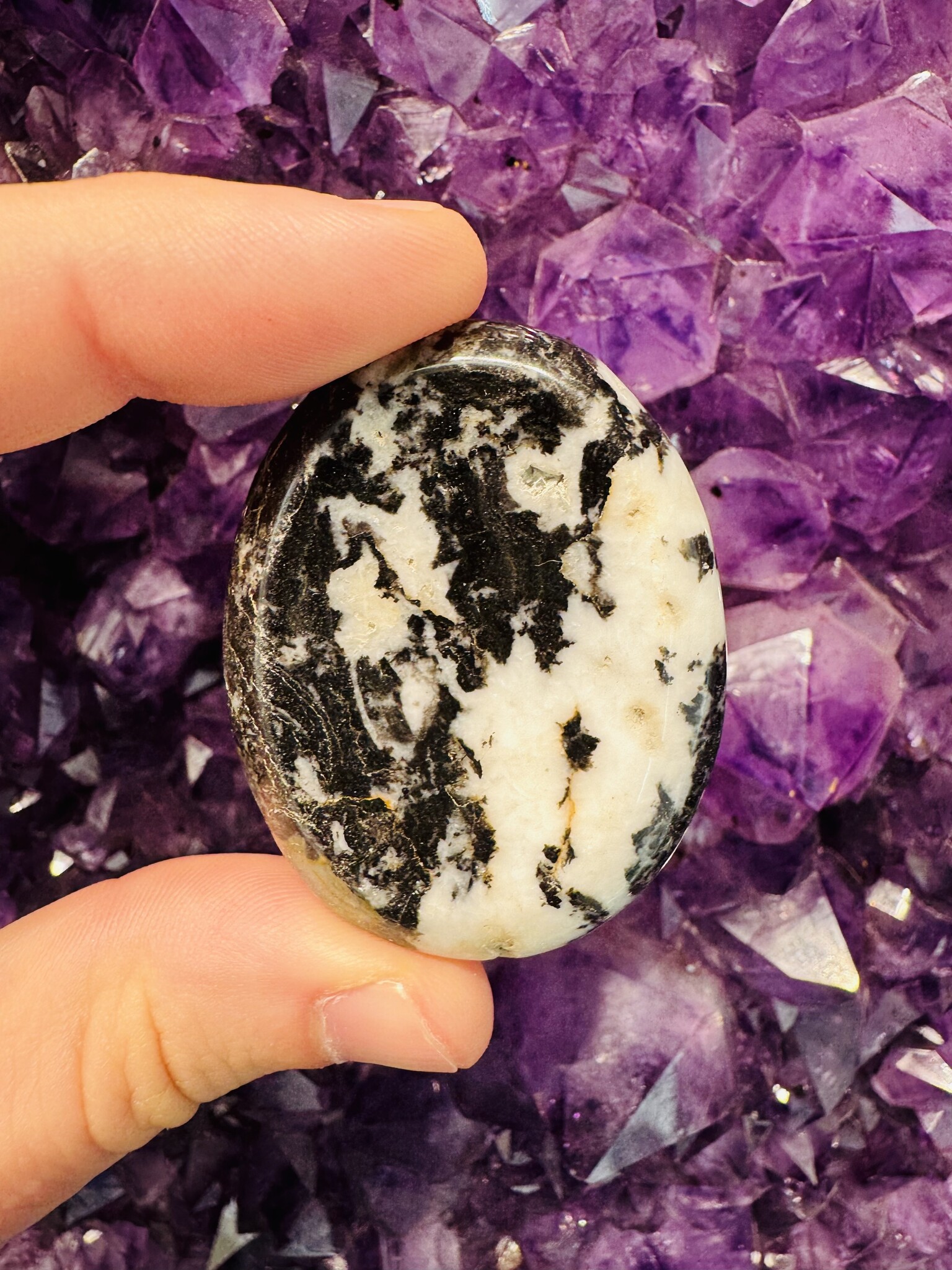 Zebra Agate Worry Stone- Large Oval - Awakenings