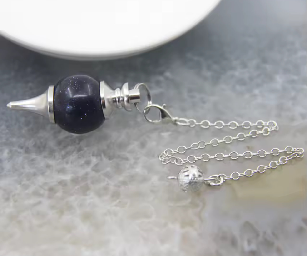 Blue Sandstone (Goldstone) Sand Stone Pendulums - Round Sephoroton ...