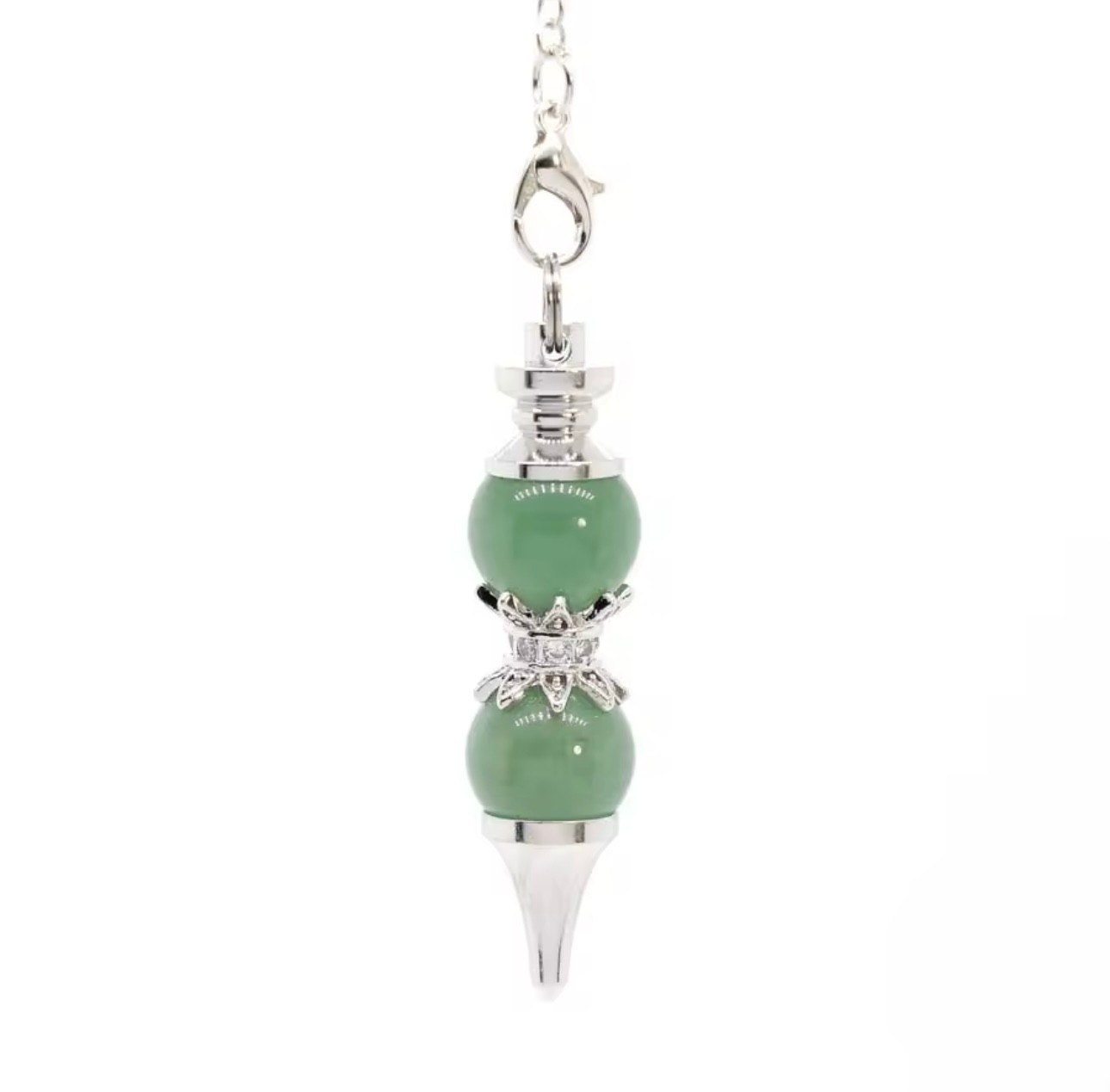 Green Aventurine Pendulums - Double Round Sephoroton Dowsing Divination ...