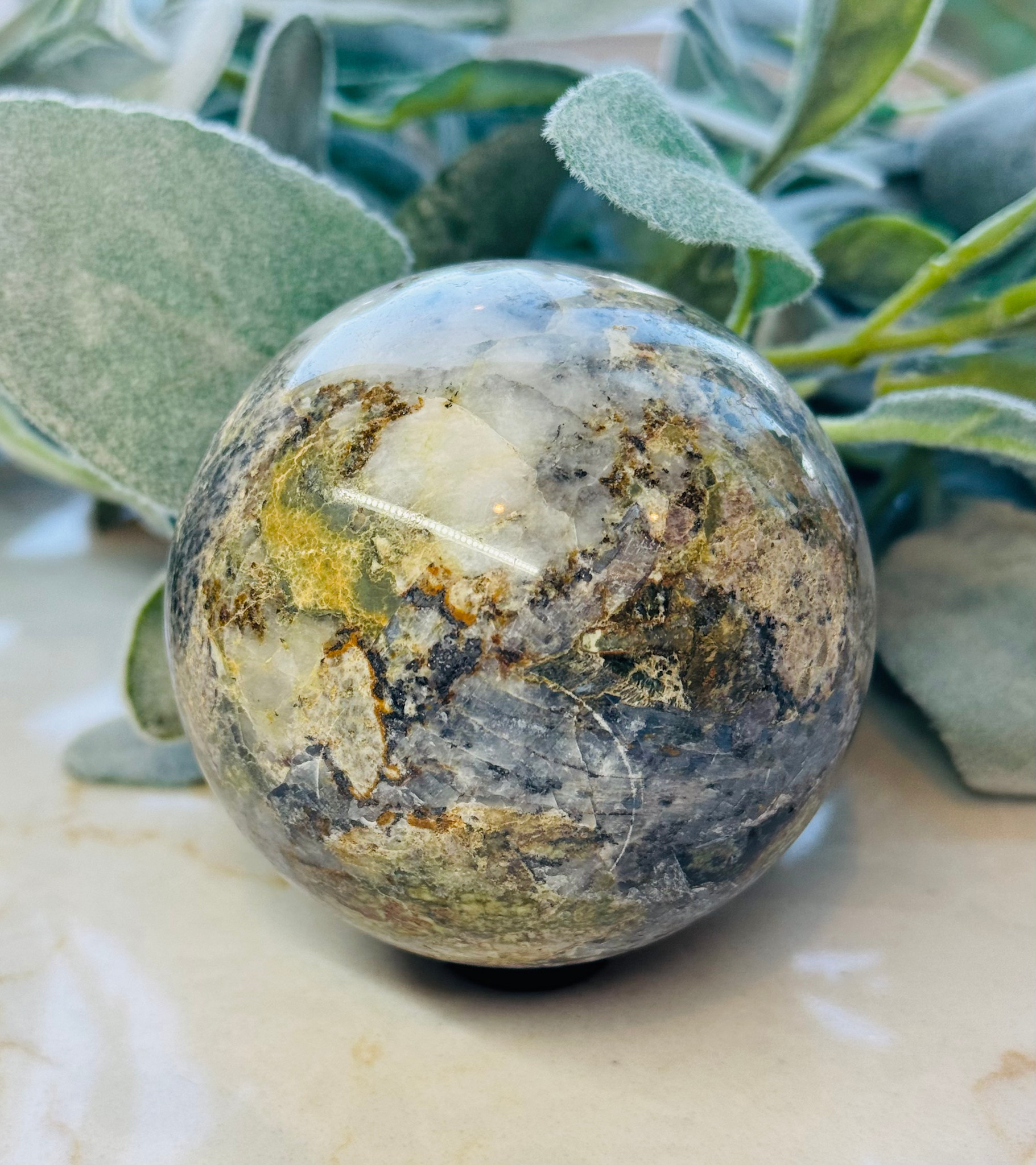 Ocean Jasper (Sea Sediment) Sphere Orb - 75-80mm - Awakenings