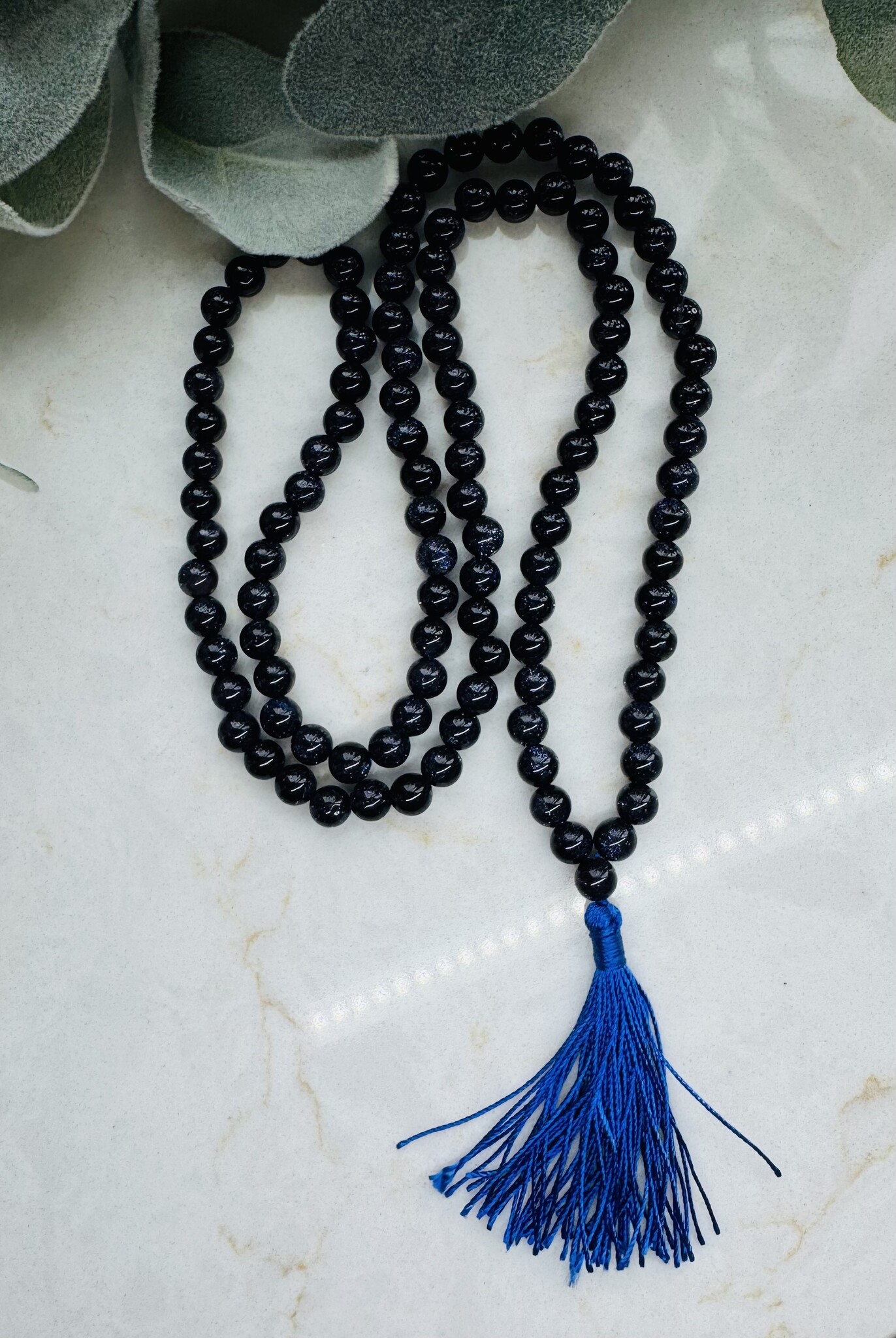 Blue Goldstone (Sandstone Gold Stone) Japa Malas - Japamalas Prayer Me ...