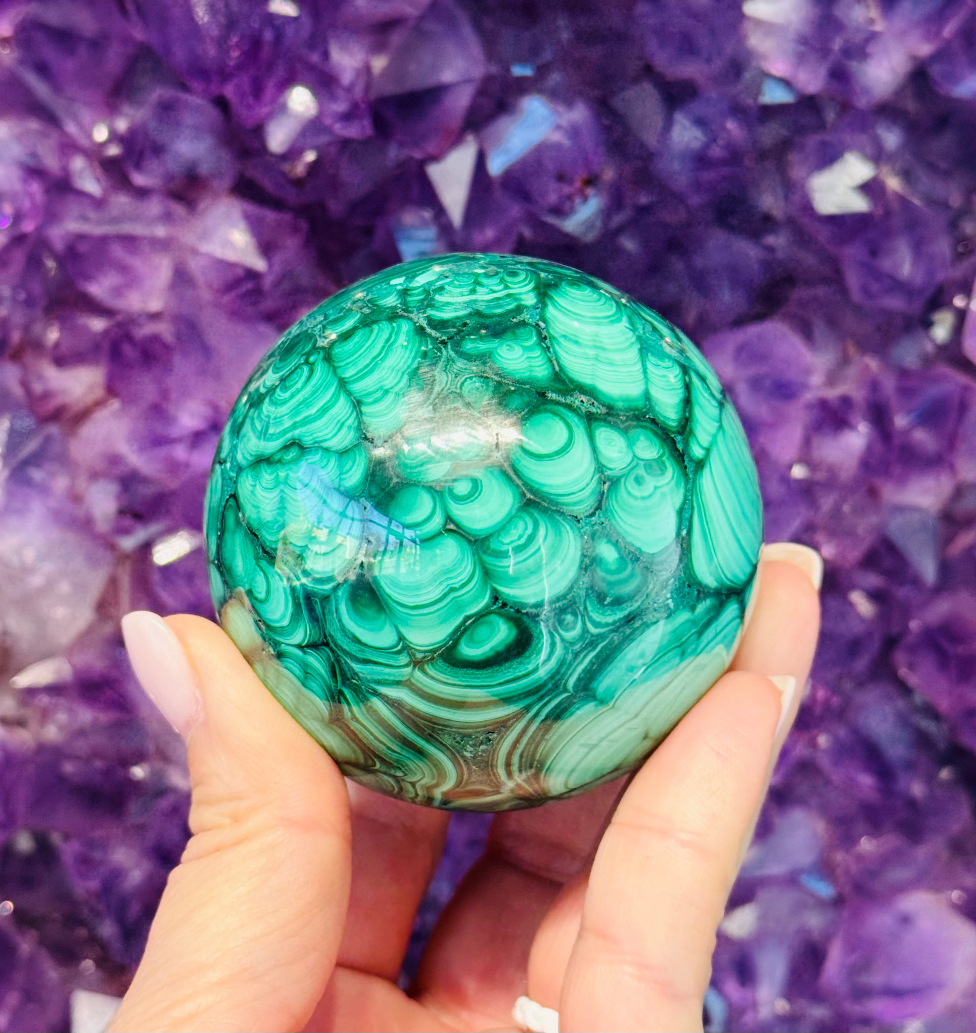Malachite Spheres Orb - 60mm - Awakenings