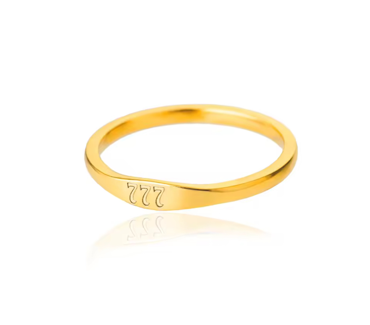777 Gold Plated Rings - Size 7 Simple Stackable - Awakenings