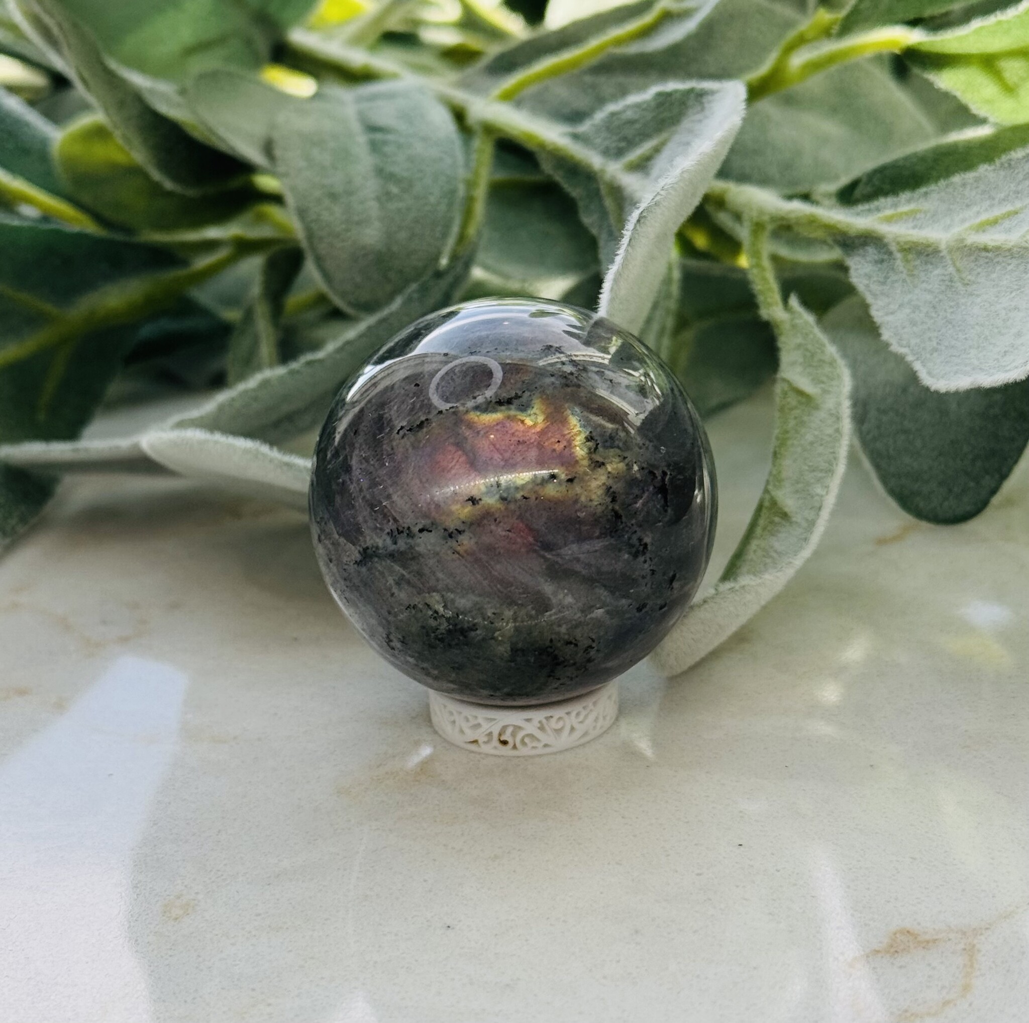 Purple Labradorite Sphere Orb - 40-45mm - Awakenings