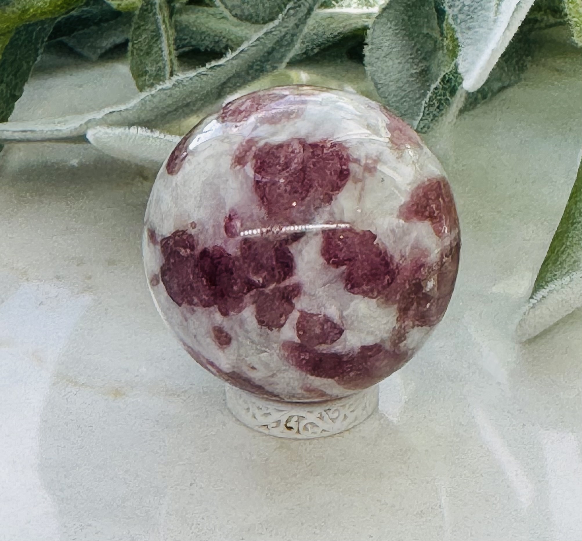 Ruby Pink (Rubellite)Tourmaline Sphere Orb - 40-45mm - Awakenings