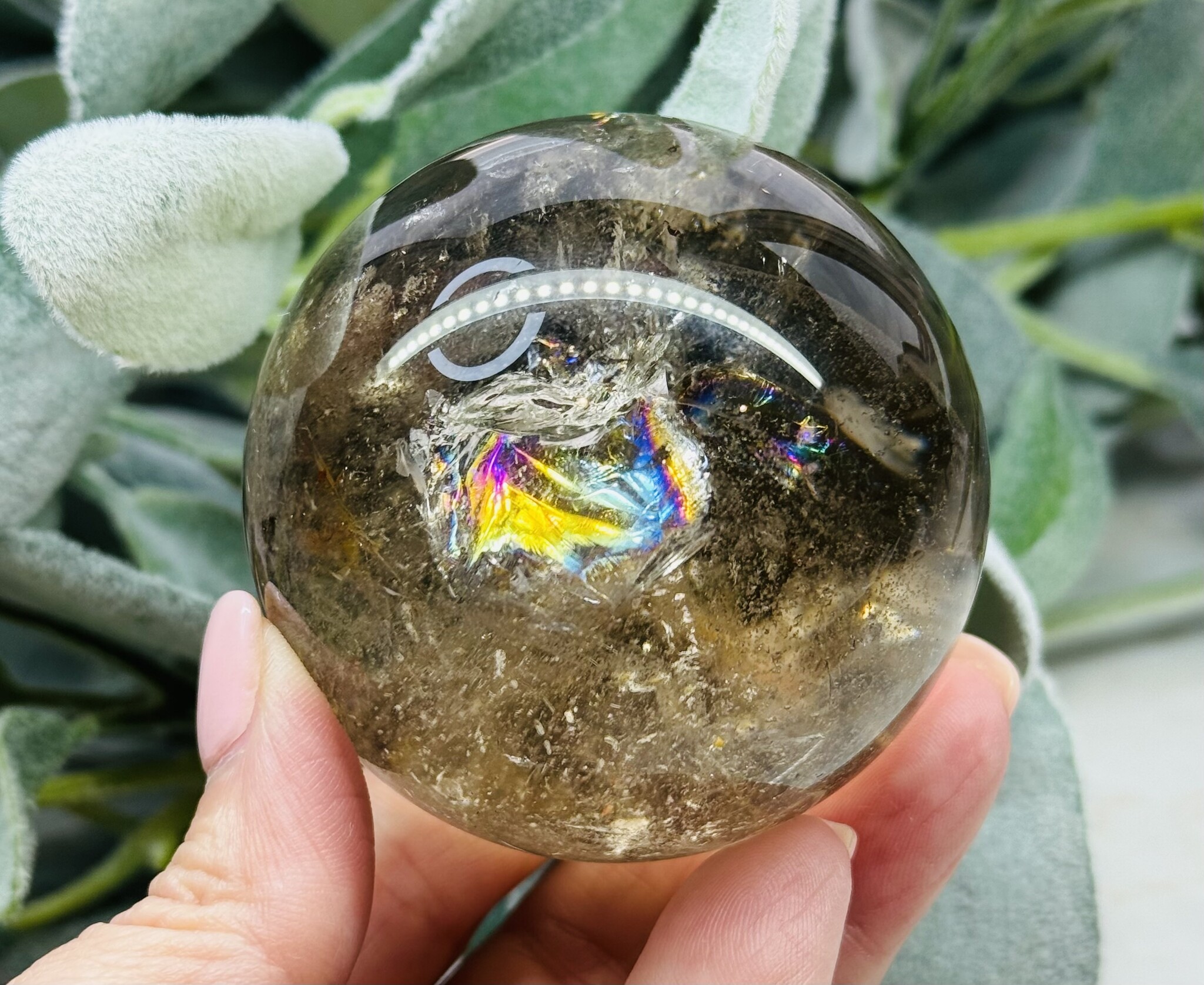 Smoky Smokey Quartz Sphere Orb (Rainbow Inclusions) AAA Grade - 60-65mm ...