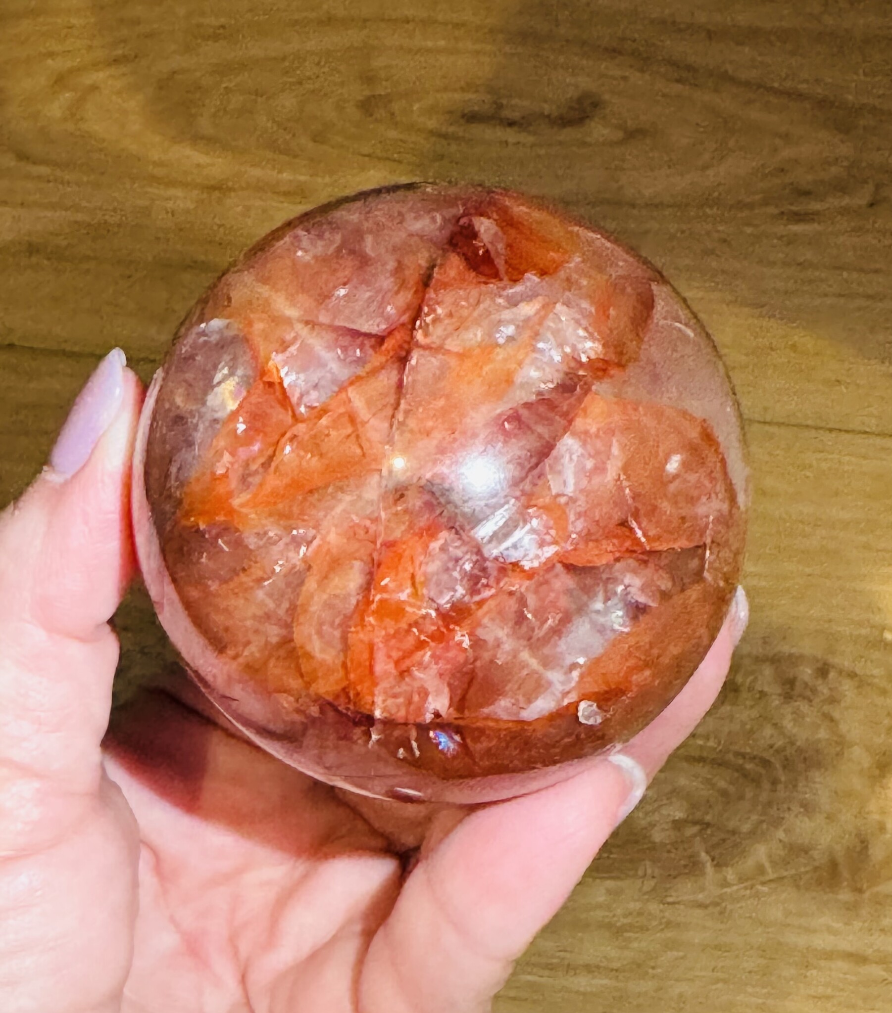 Fire Quartz (Red Hematoid) Sphere Orb (AAA Grade) (Star Inclusion) - 65 ...