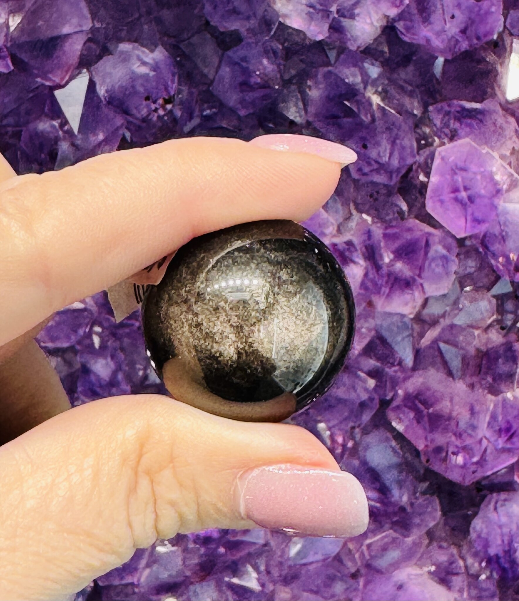 Silversheen (Silver Sheen) Obsidian Sphere Orb - 25mm - Awakenings