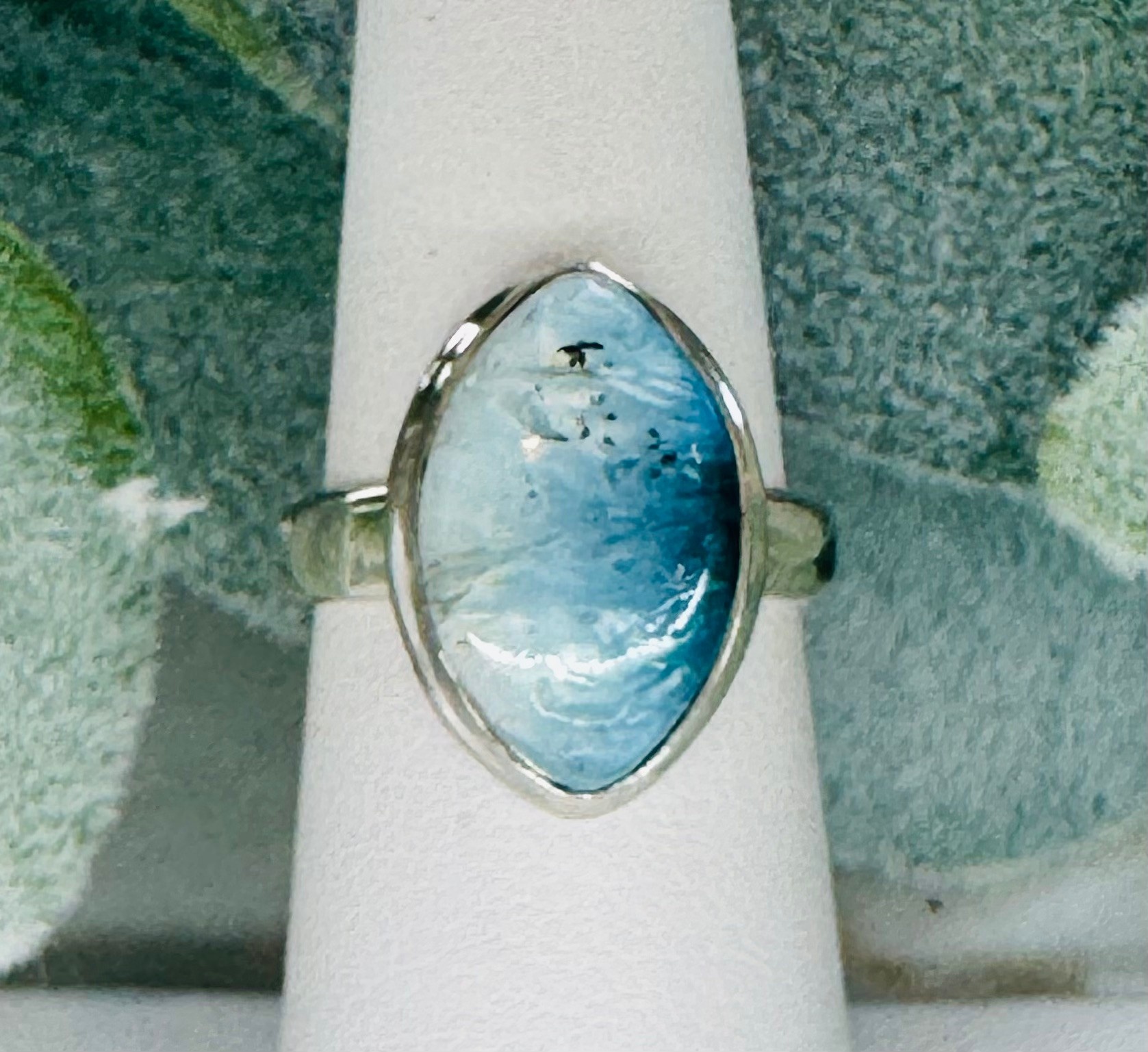 Blue Ice (Glacierite Nakaurite) Rings - Size 6 #2 Marquise Bezel Set ...