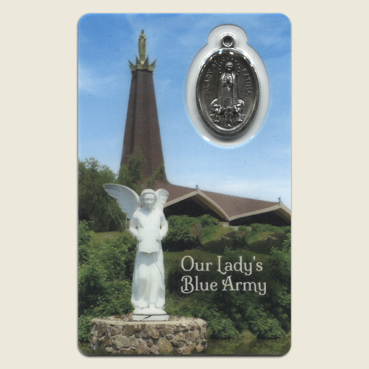 Blue Army Prayer Card With Medal - Fatima Gift Shop