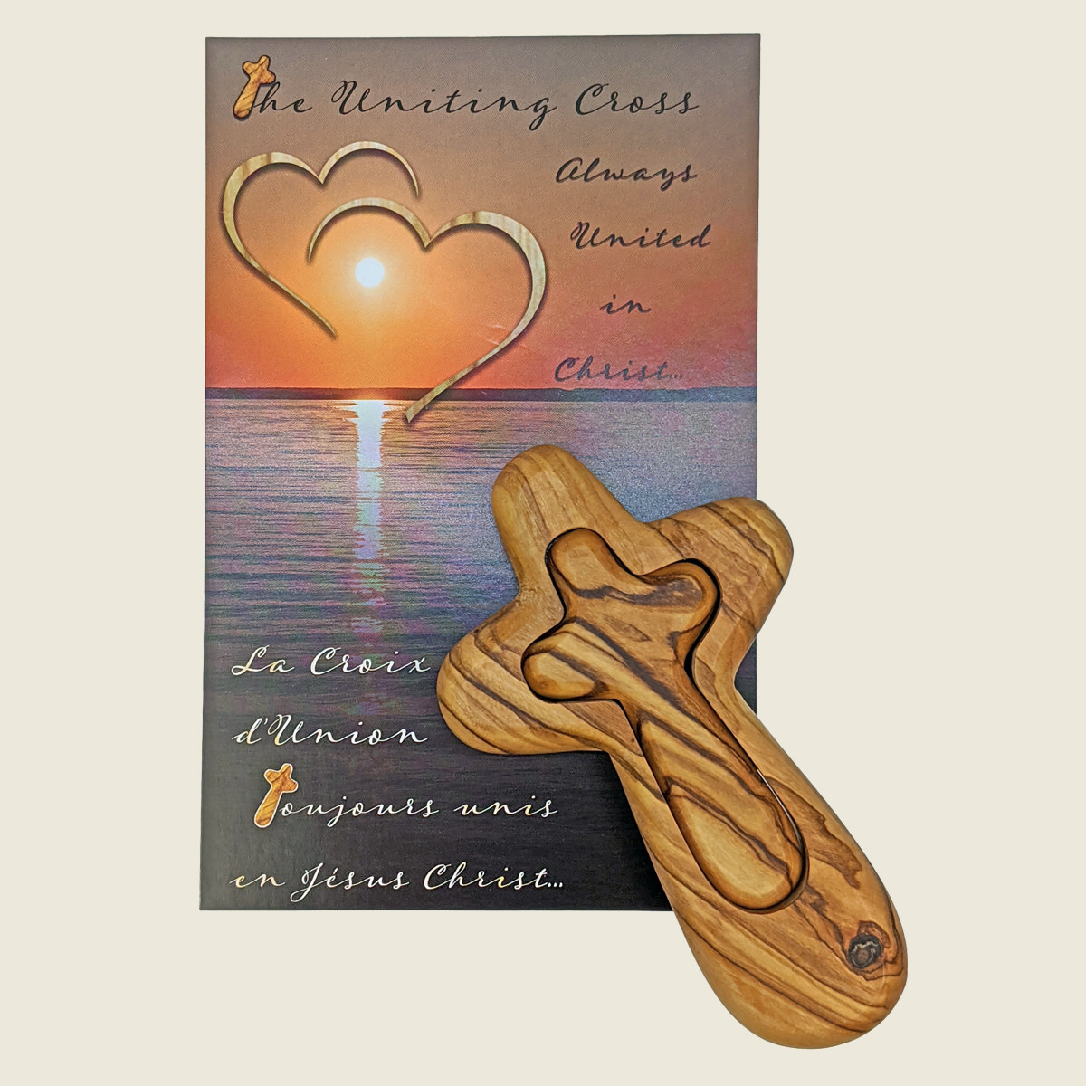 Olivewood Comfort Duo Crosses - Fatima Gift Shop