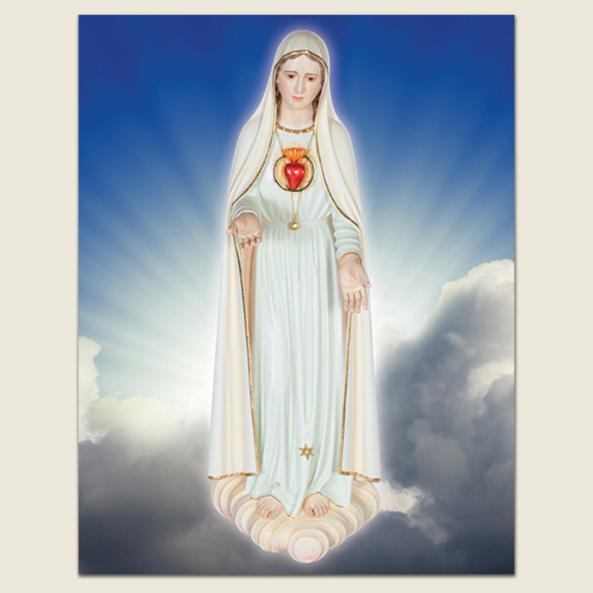 Immaculate Heart Statue Glossy Print (full) - Fatima Gift Shop