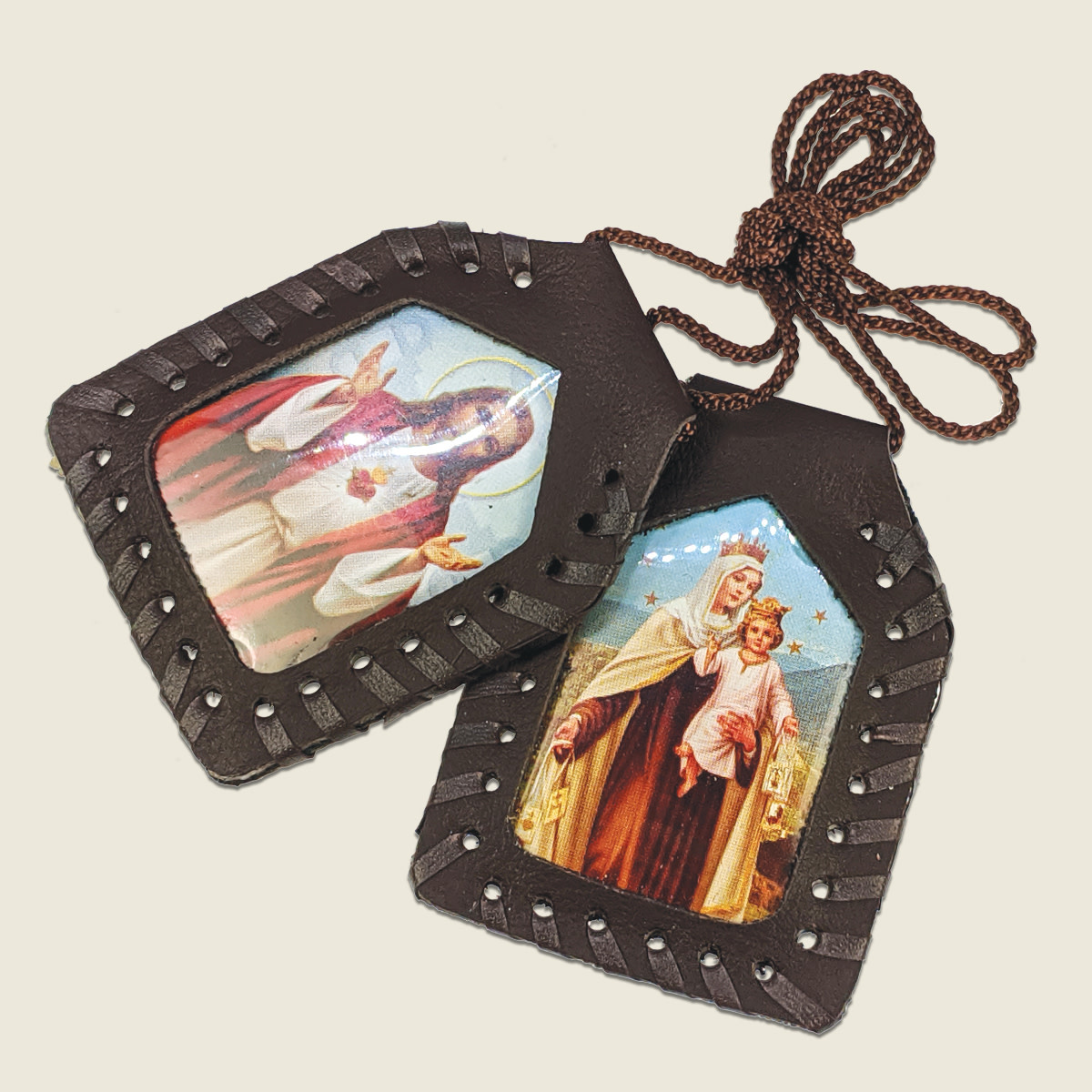 PL908 - LG LEATHER SCAPULAR - Fatima Gift Shop