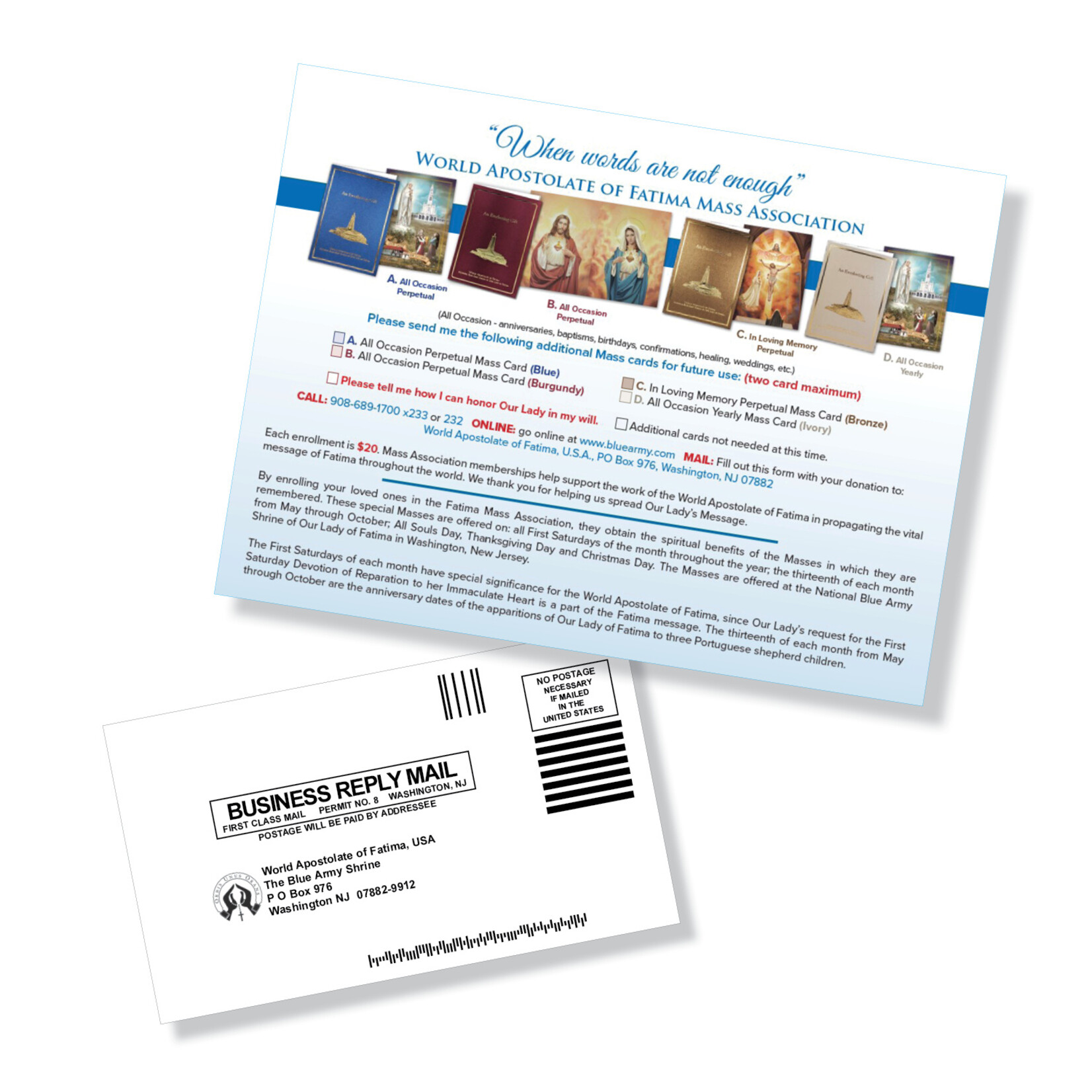 Perpetual Mass Card: Sacred Heart & Immaculate Heart (Burgundy Cover ...