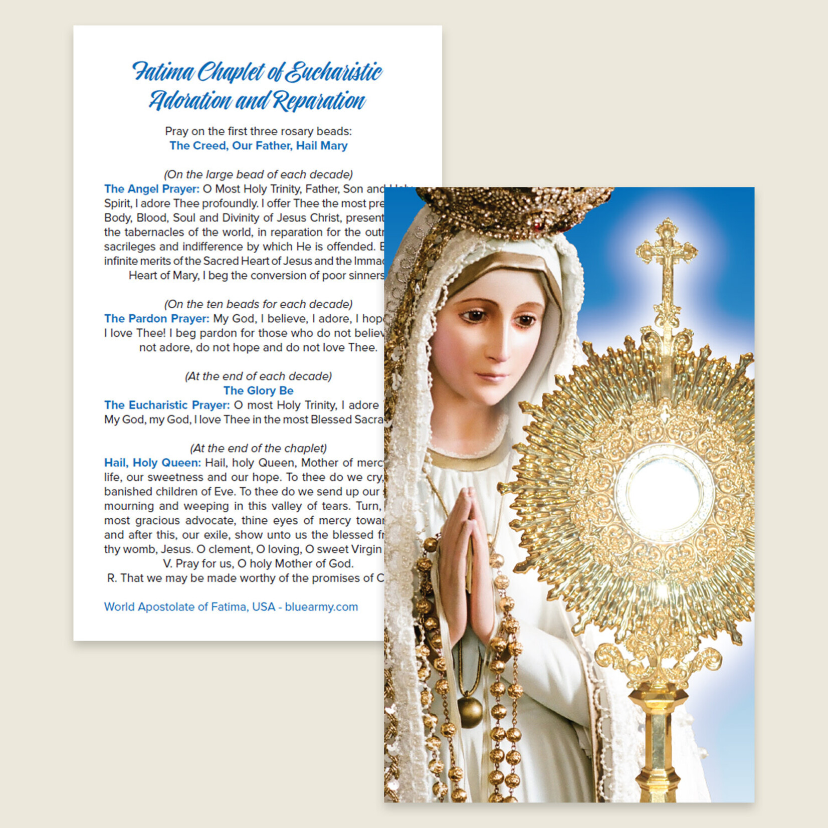 FCEAR - Fatima Chaplet of Eucharistic Adoration and Reparation - Fatima ...