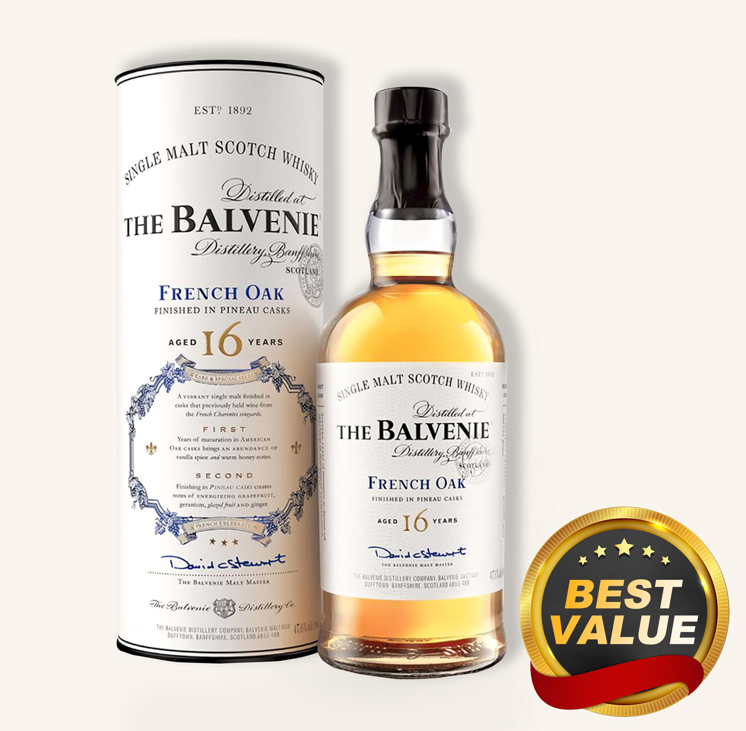 The Balvenie 16 Yr French Oak Pineau Casks Single Malt Scotch Whisky ...