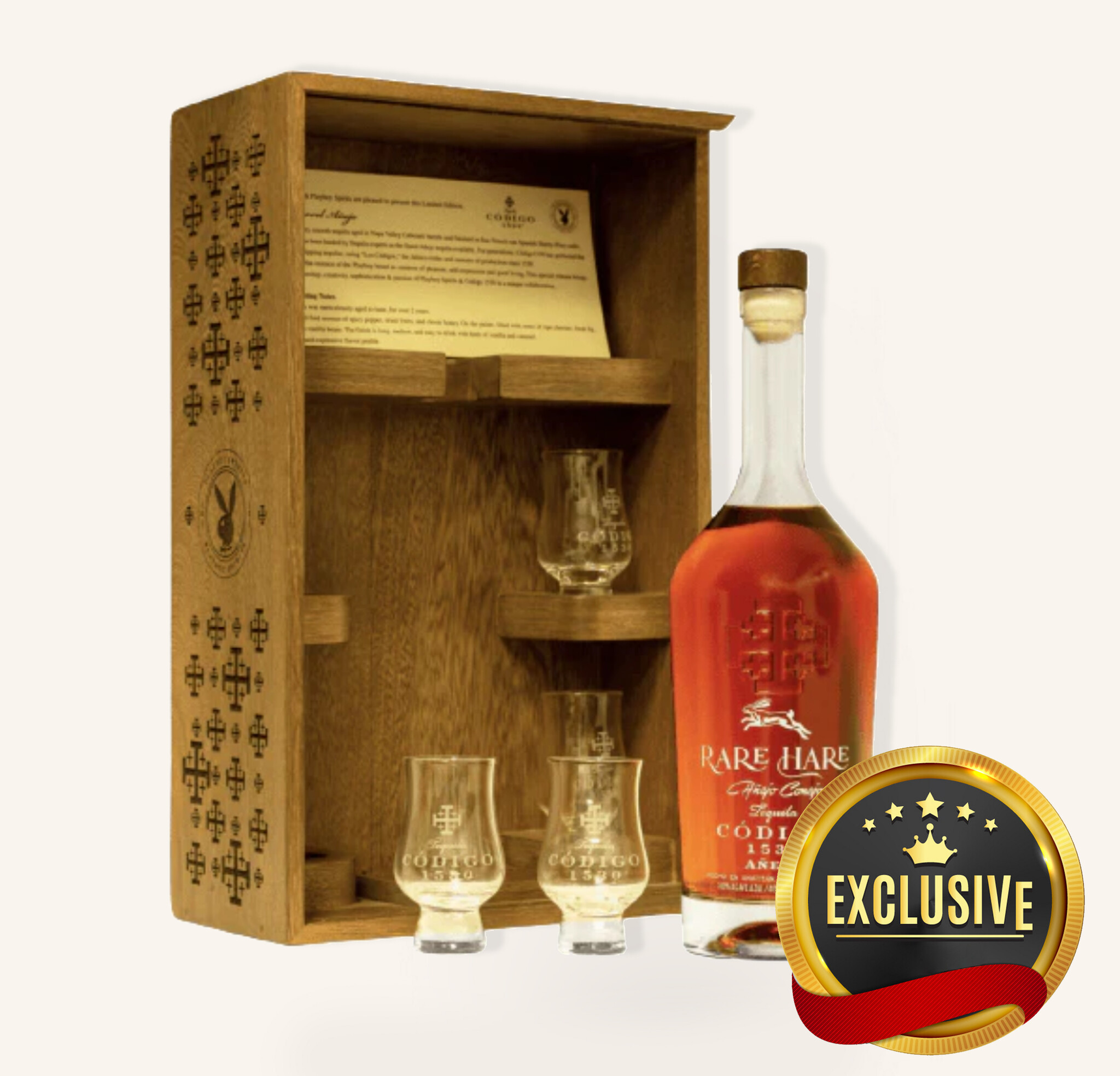 Codigo 1530 'Rare Hare' Anejo Cognac Gift set with 2 Flute Glasses ...
