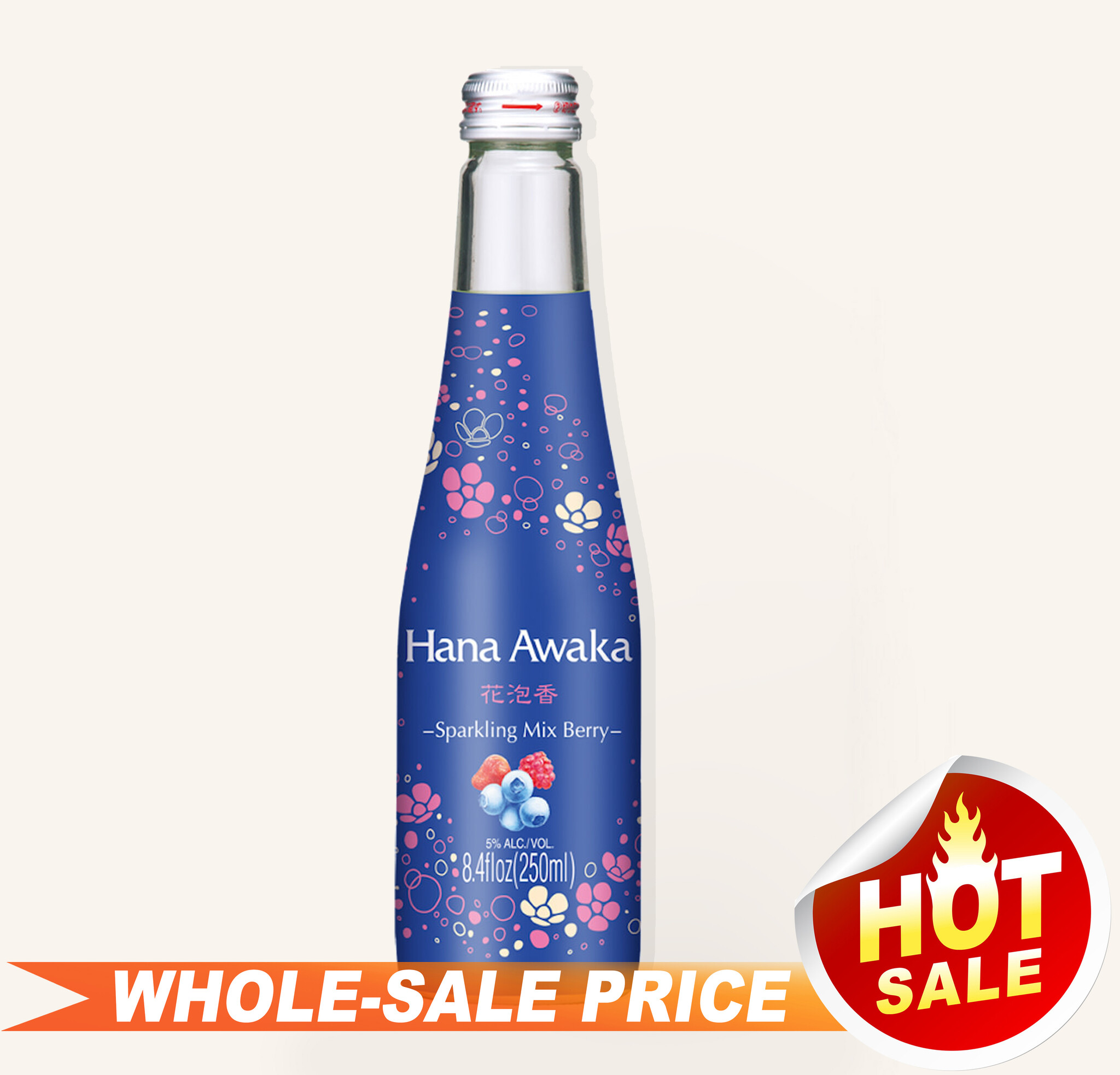 Ozeki Hana Awaka Sparkling Sake Berry 大關花泡香清酒 混合莓 250ml $7 - Uncle ...