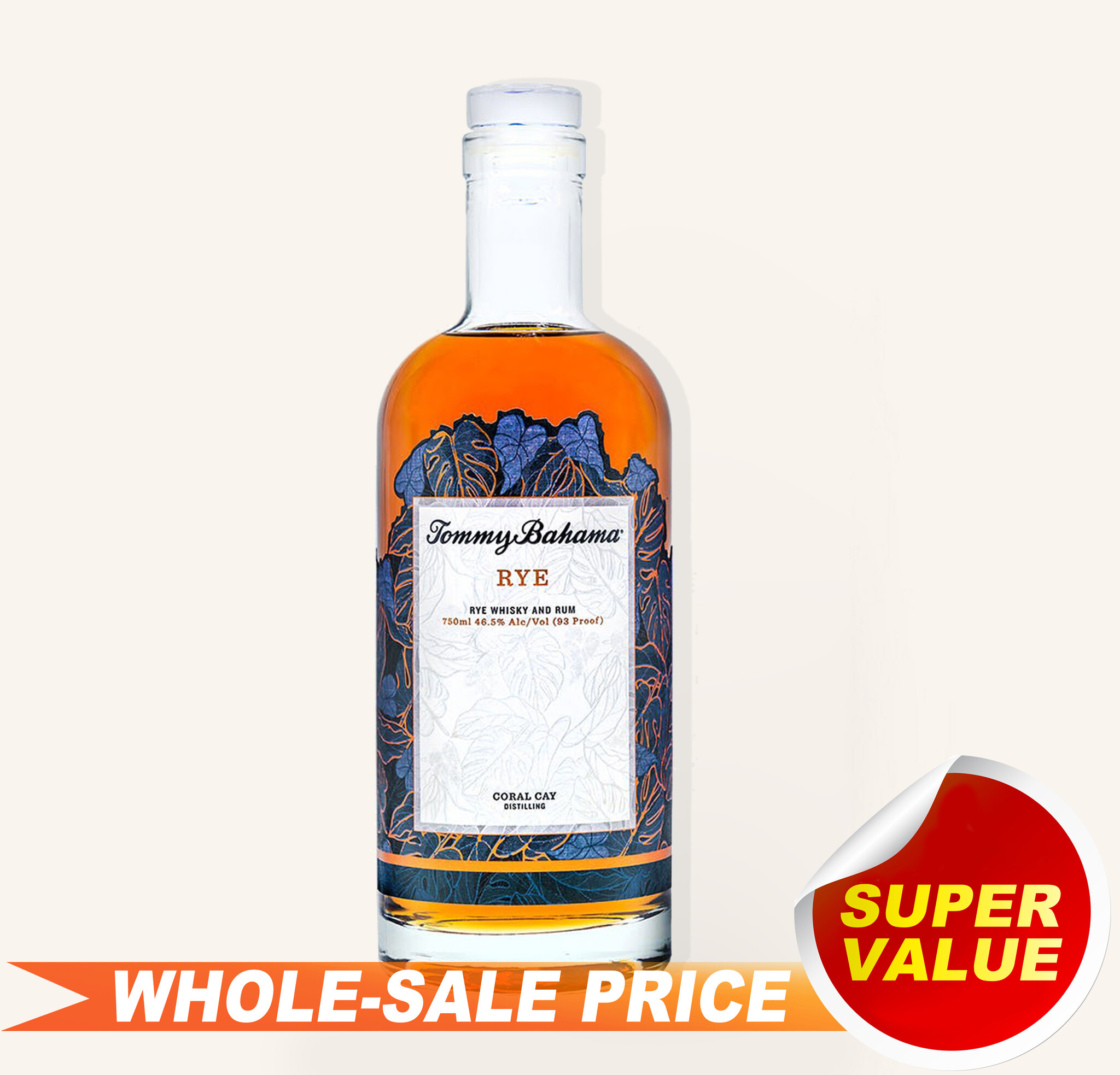 Tommy Bahama Rum Cask Rye Whiskey 750ml $49 - Uncle Fossil Wine&Spirits