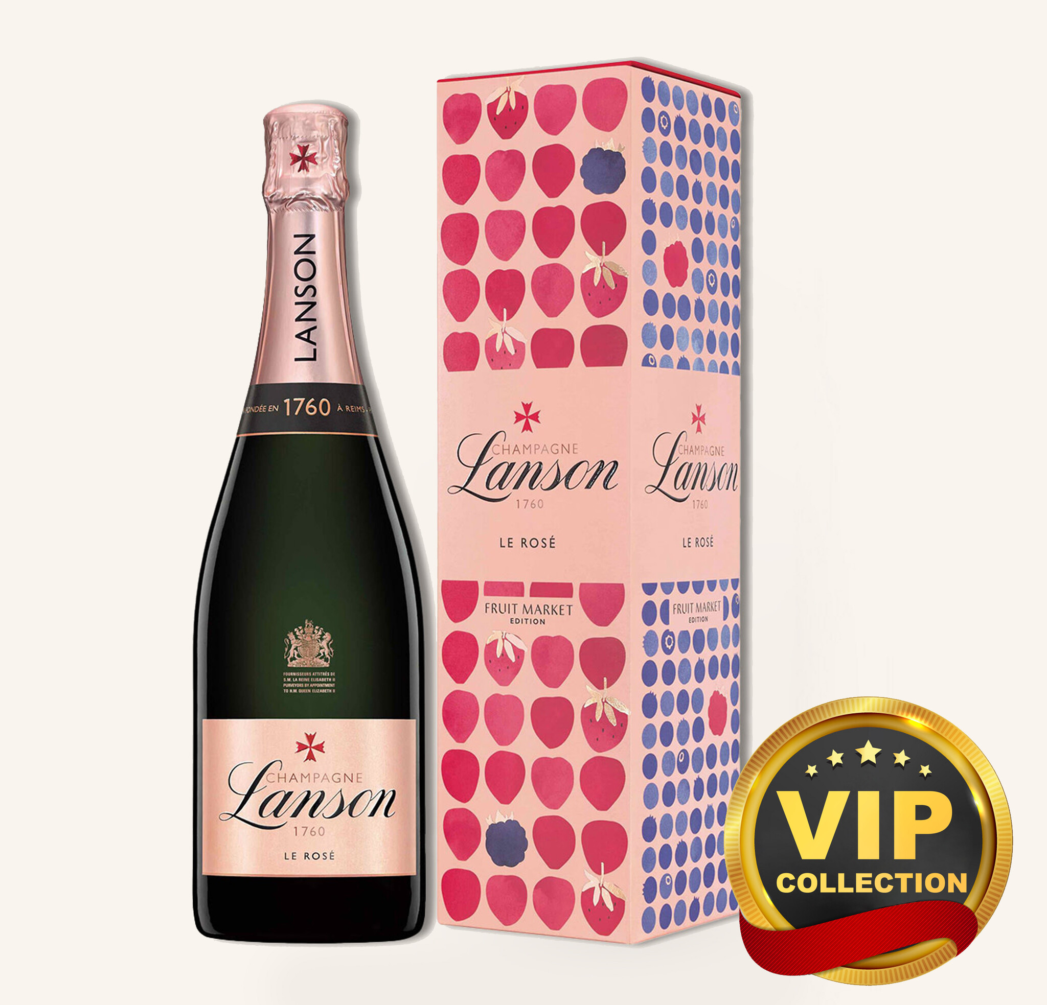 Lanson Brut Rose Le Rose With 4 Yr Fruit Market 750ml $79 - Uncle ...