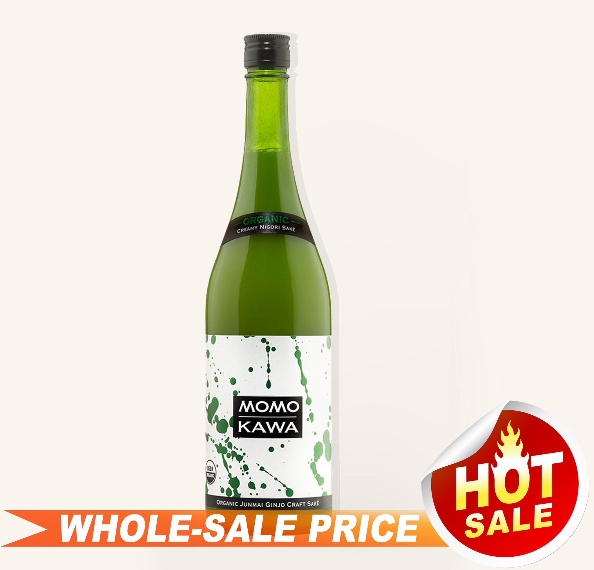 Momokawa Organic Nigori Sake 750ml $16 - Uncle Fossil Wine&Spirits