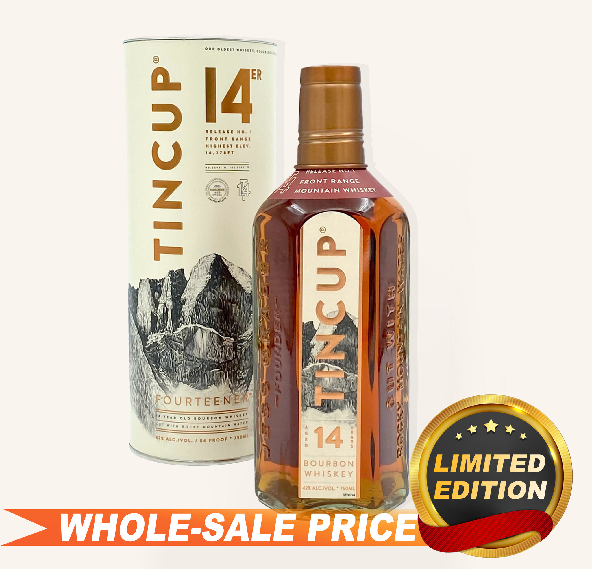 Tin Cup Fourteener Colorado Straight Bourbon Whiskey 14Yr $63 - Uncle ...