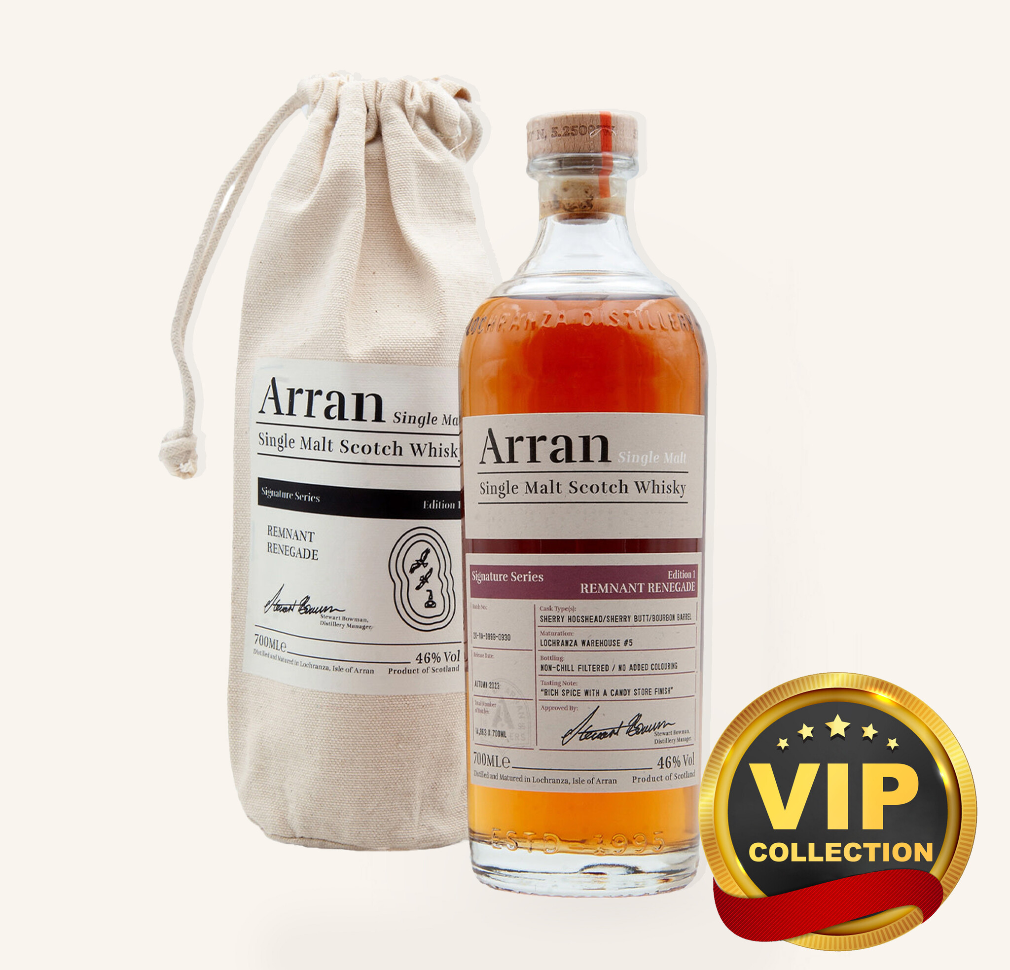 Arran Signature Series Edition 1 Remnant Renegade Cask Whisky $139 - Uncle Fossil Wine&Spirits