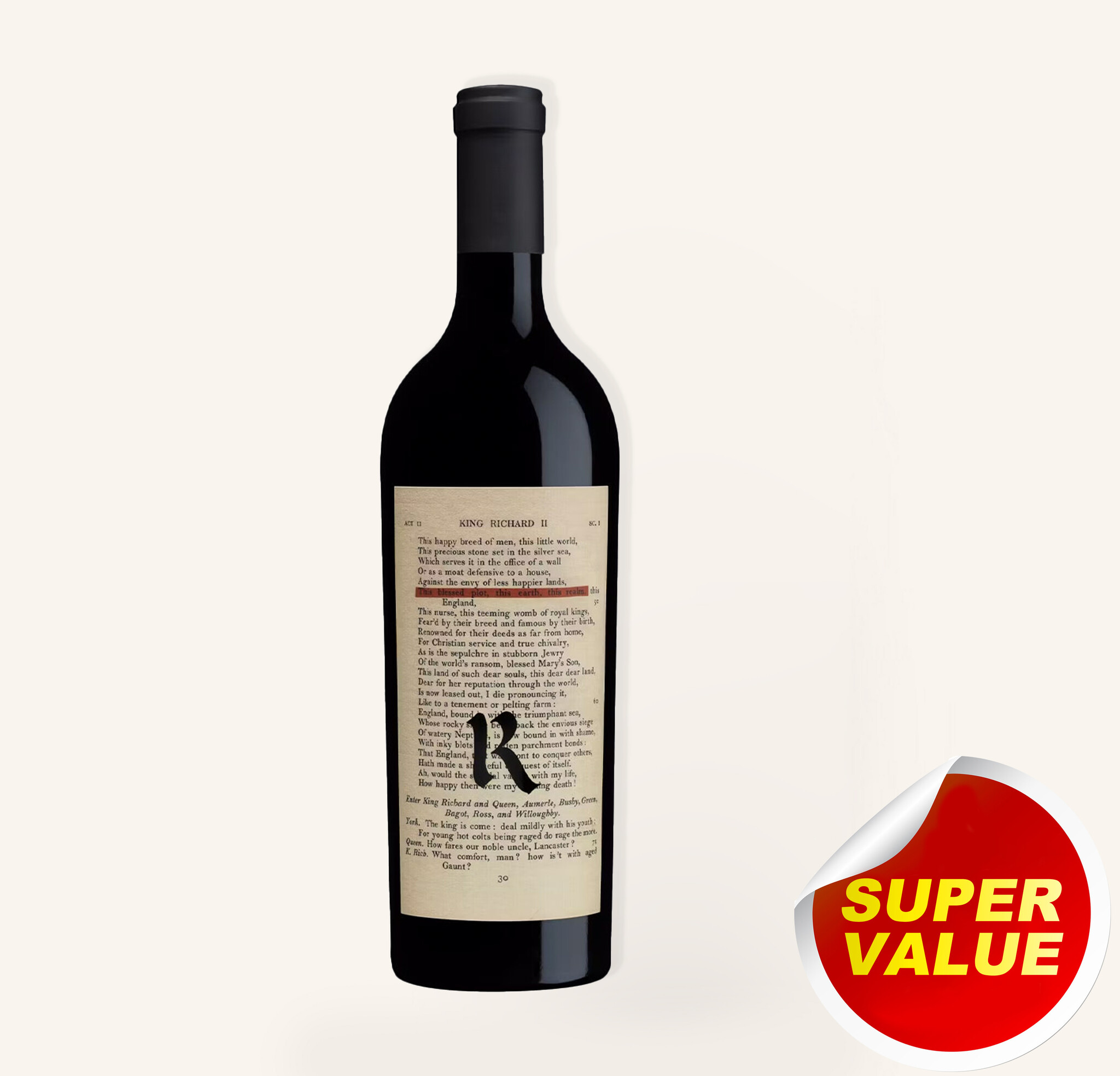 Realm Cellars The Bard Red Wine 2021 750ml $151 - Uncle Fossil Wine&Spirits