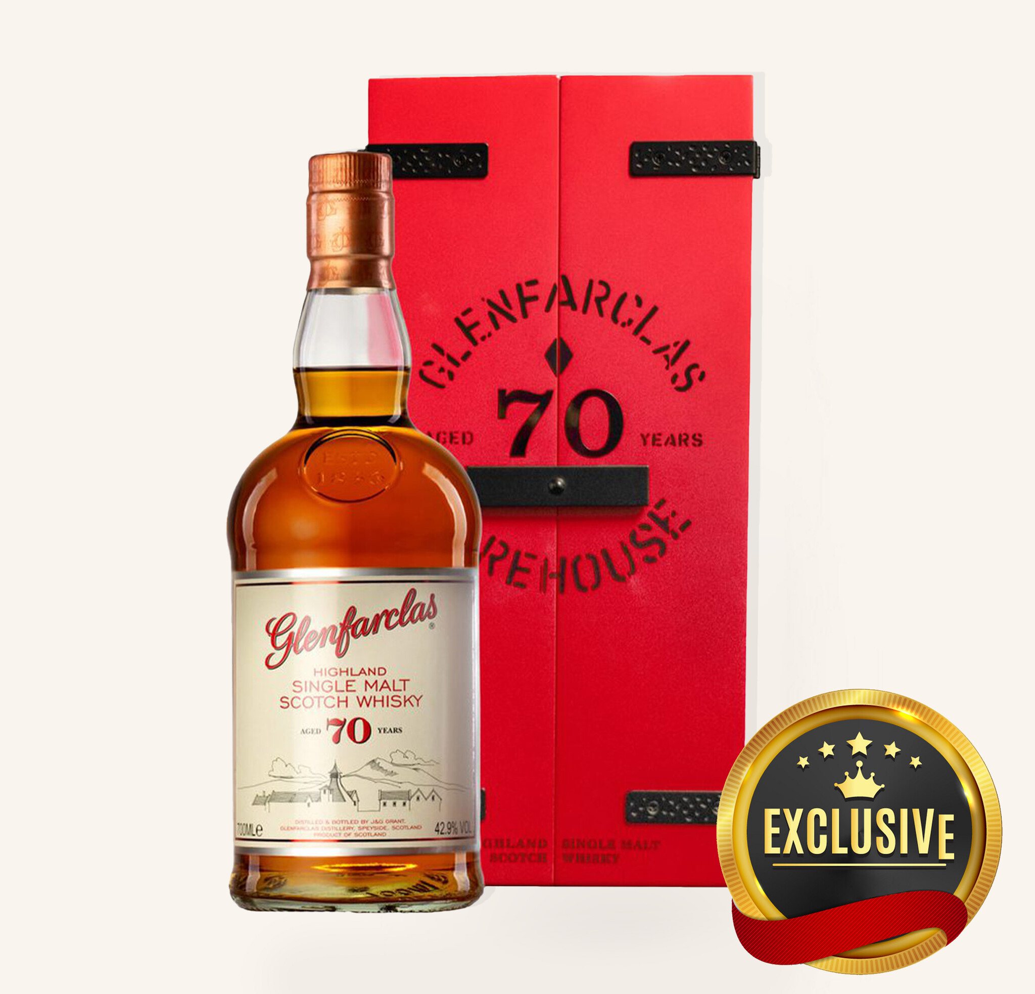 Glenfarclas 70Yr Single Malt Scotch Whisky 750ml $26999 - Uncle Fossil Wine&Spirits