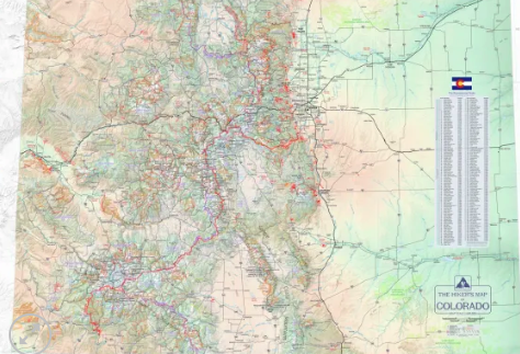 Hikers Map of Colorado - Leadville Outdoors and Mountain Market