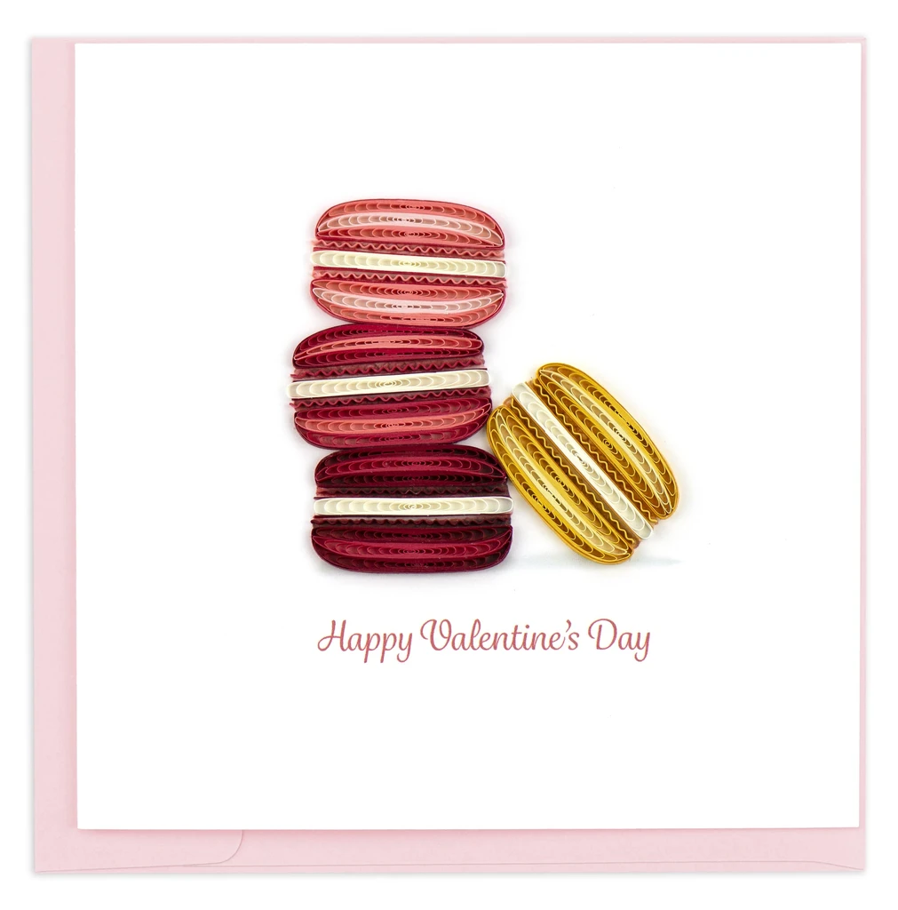 Macarons Valentine Quilled Greeting Card - Global Gifts