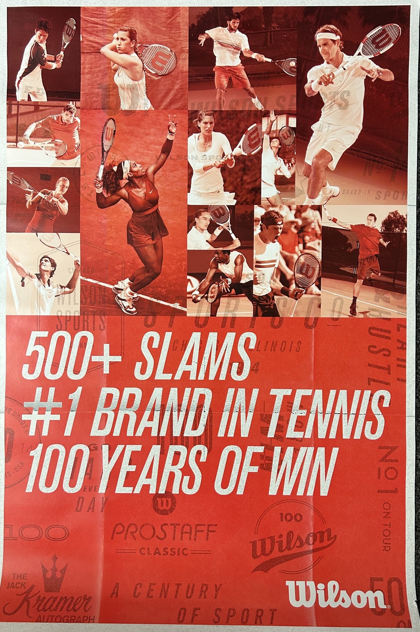 Poster 11-5: Wilson 100 Years of Wins (24"x36") - Game-Set-Match, Inc.
