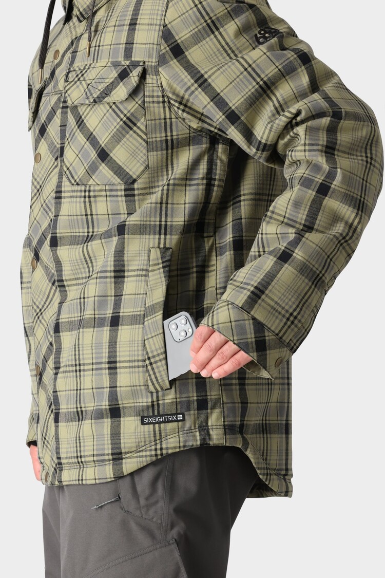686 Woodland Jacket 2025 (Mens) | Sage Plaid - The Drop Rideshop