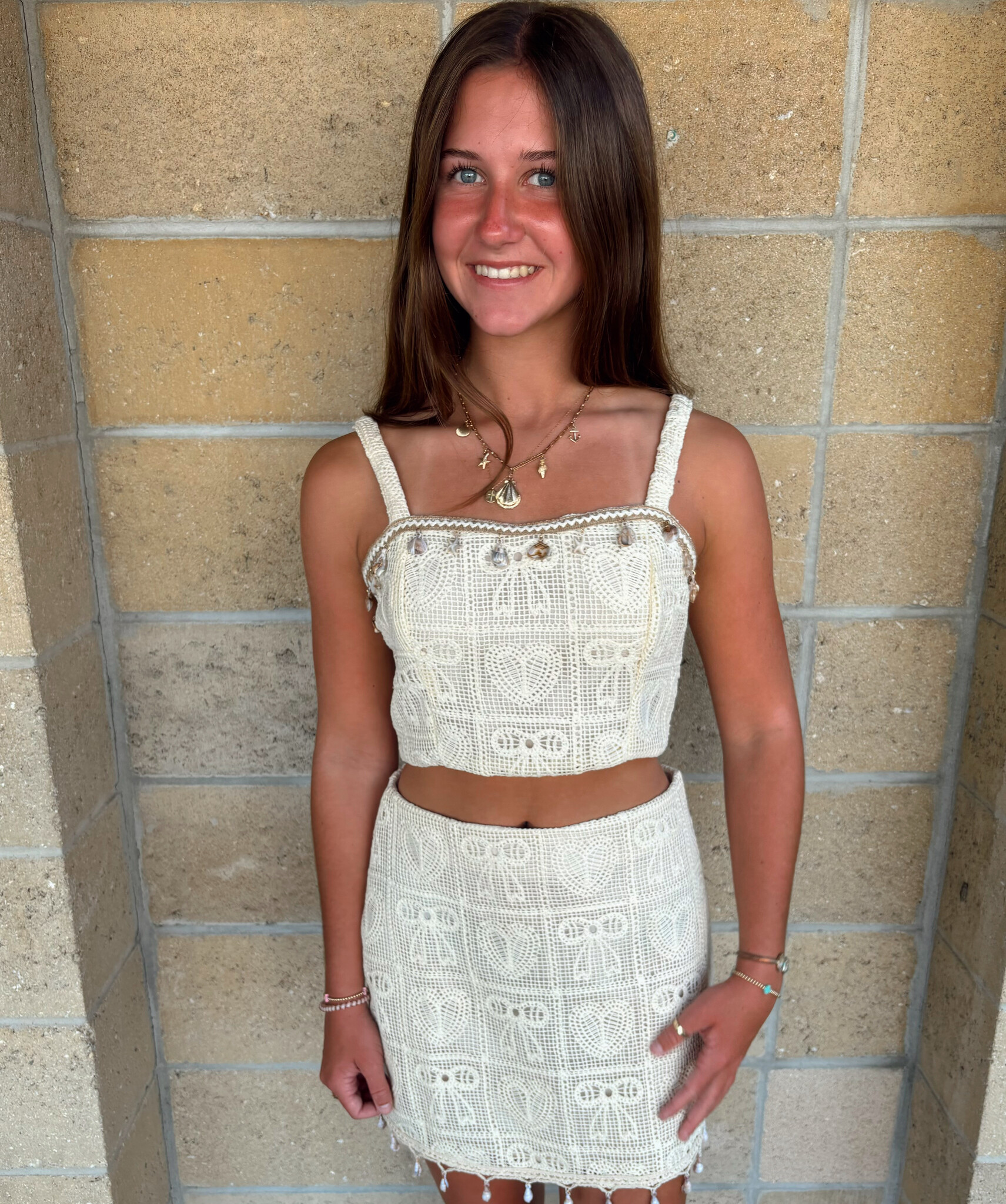 Rochelle Crochet Shell Tank - Rochelle's Boutique