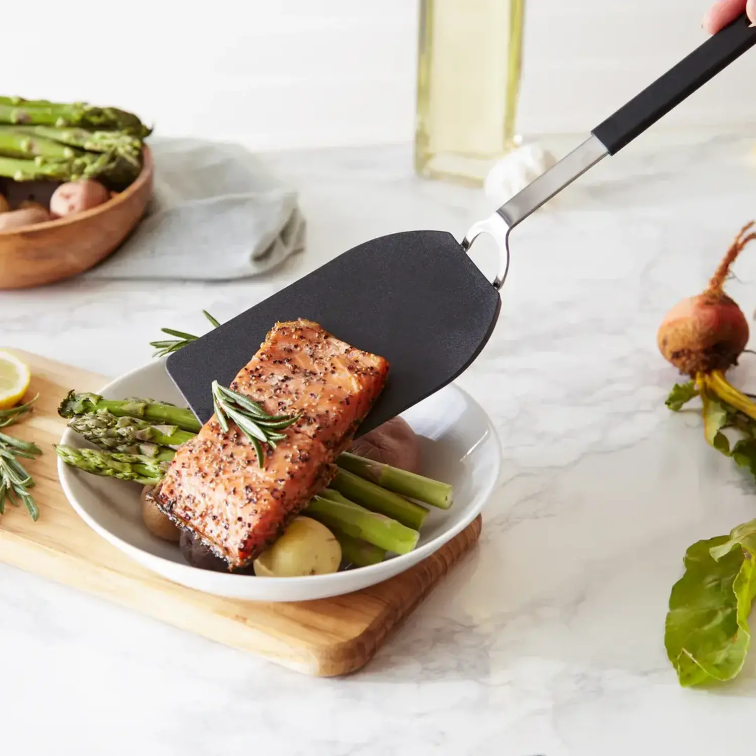 Black Nylon Offset Flex Turner/Spatula - Whisk