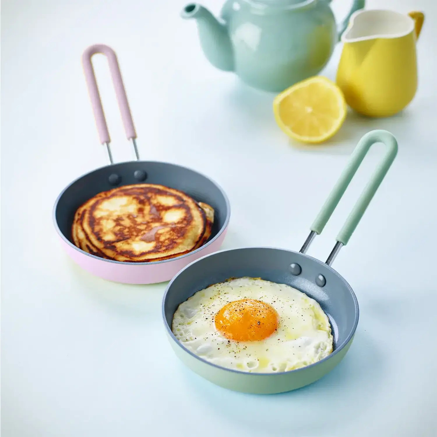 mini frying pan, 5" ceramic light blue - Whisk