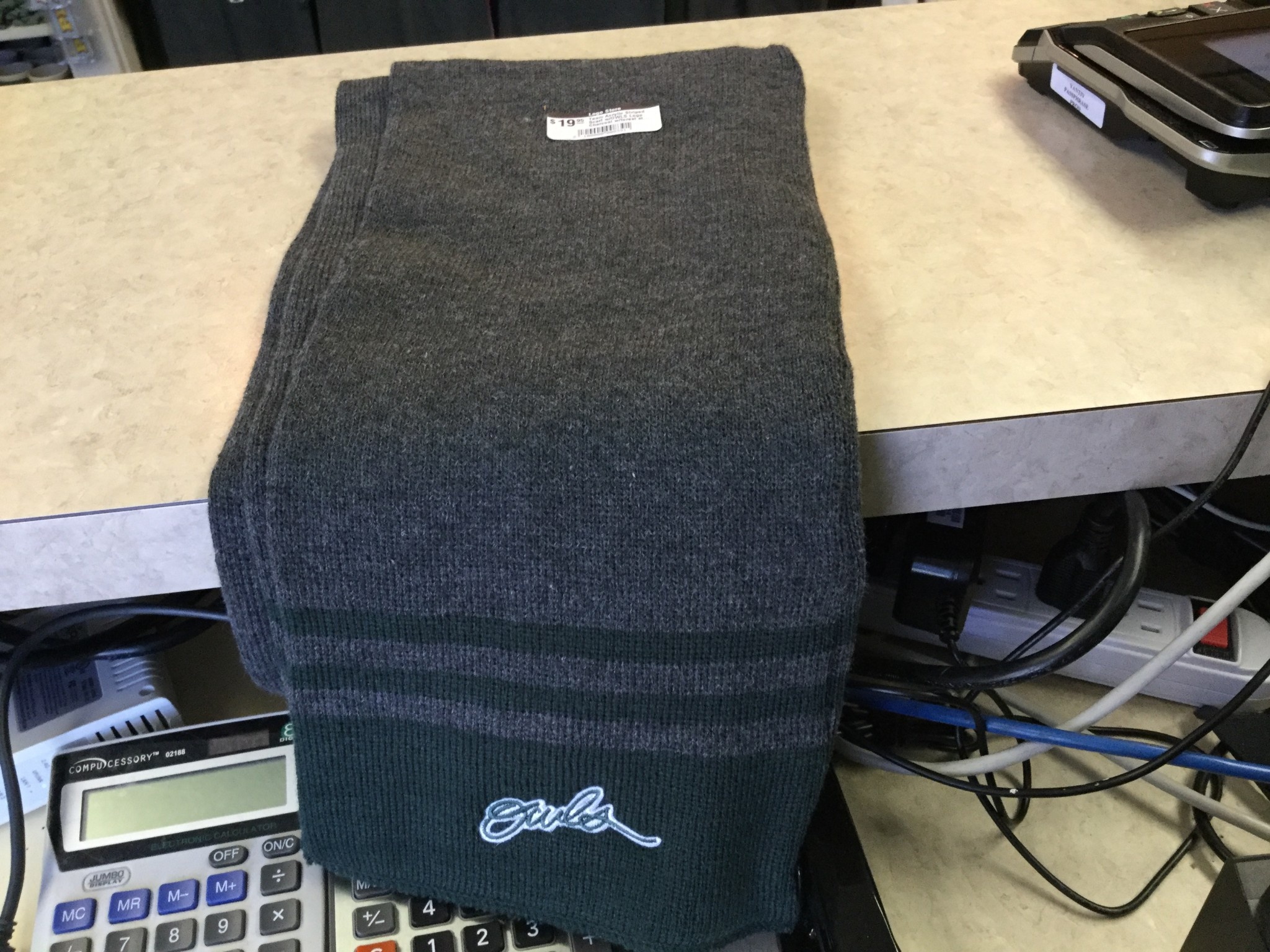 Team Acrylic Striped Scarf w/OWLS Logo - William Woods University Logo ...