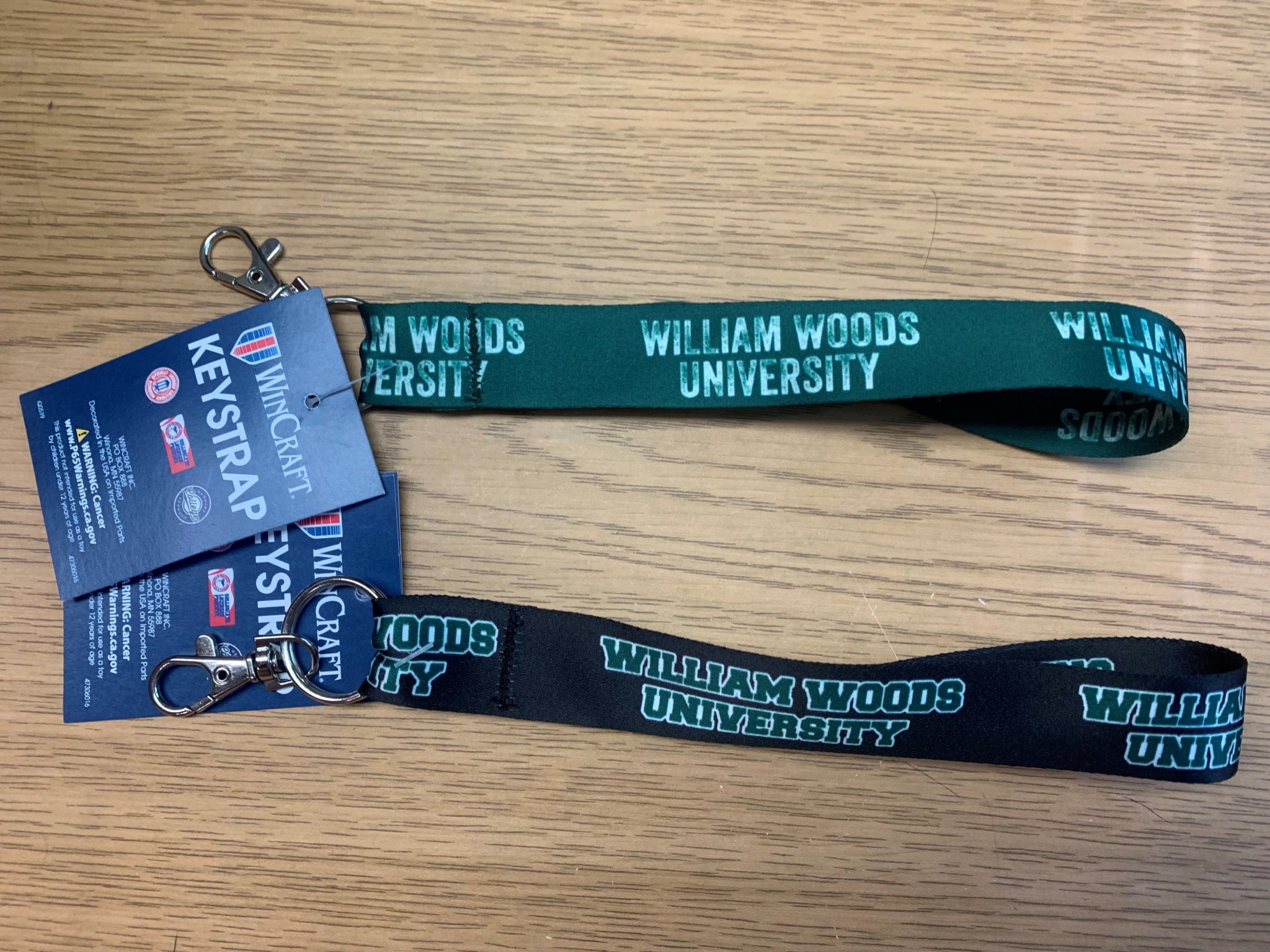Wincraft WWU green keystrap - William Woods University Logo Store