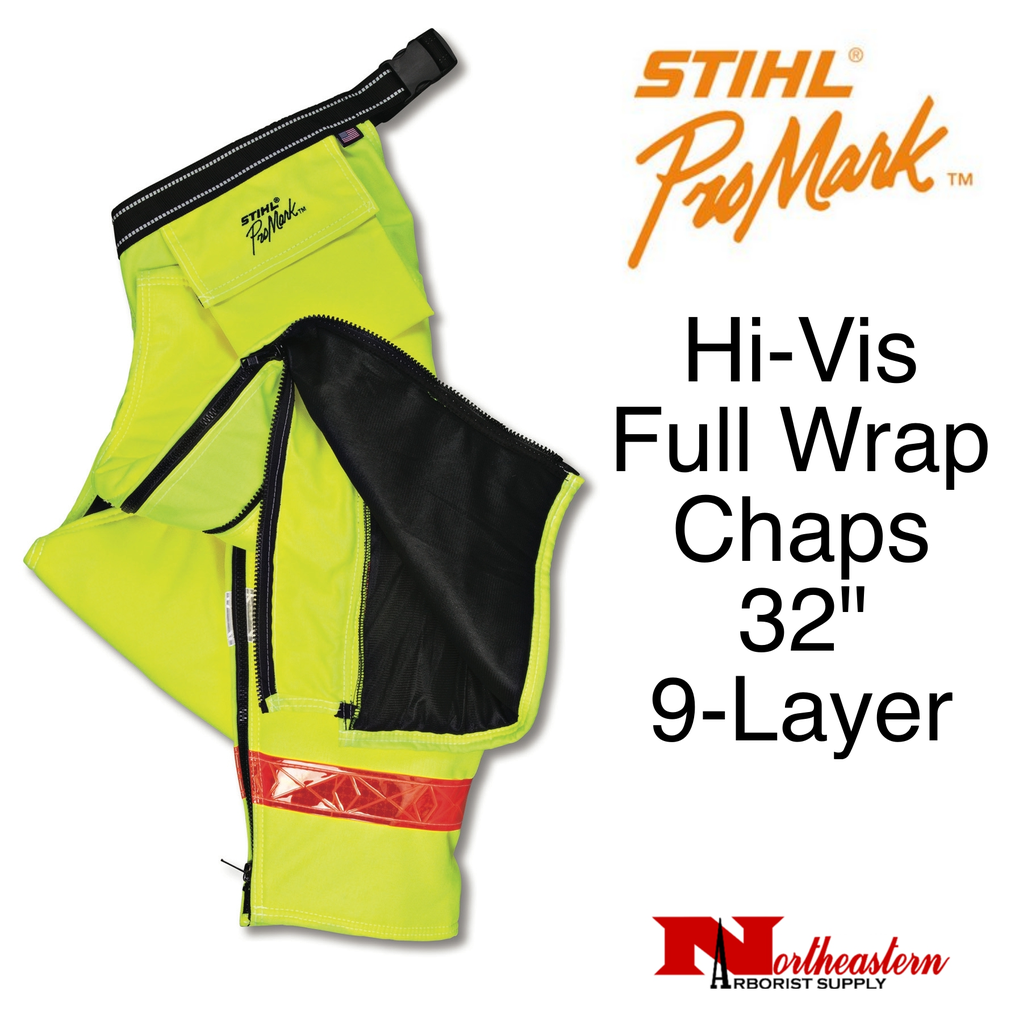 Stihl Hi-Vis Full Wrap Chaps, Select Length - Northeastern Arborist Supply