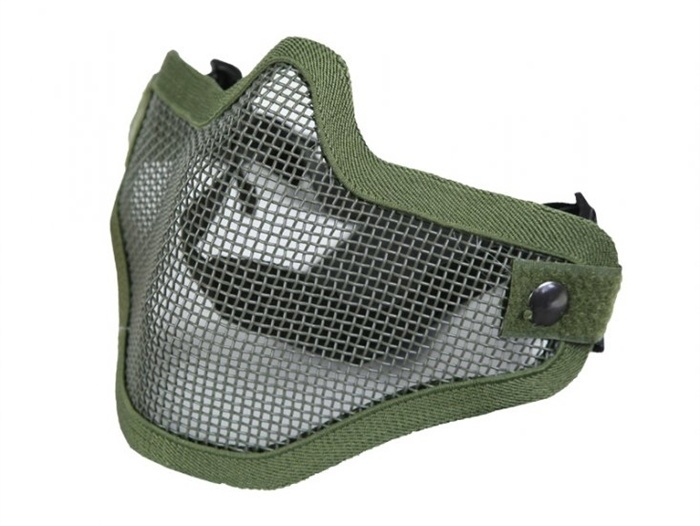 Gear Stock Half-Face Mesh Airsoft Mask OD Green - Siwash Sports