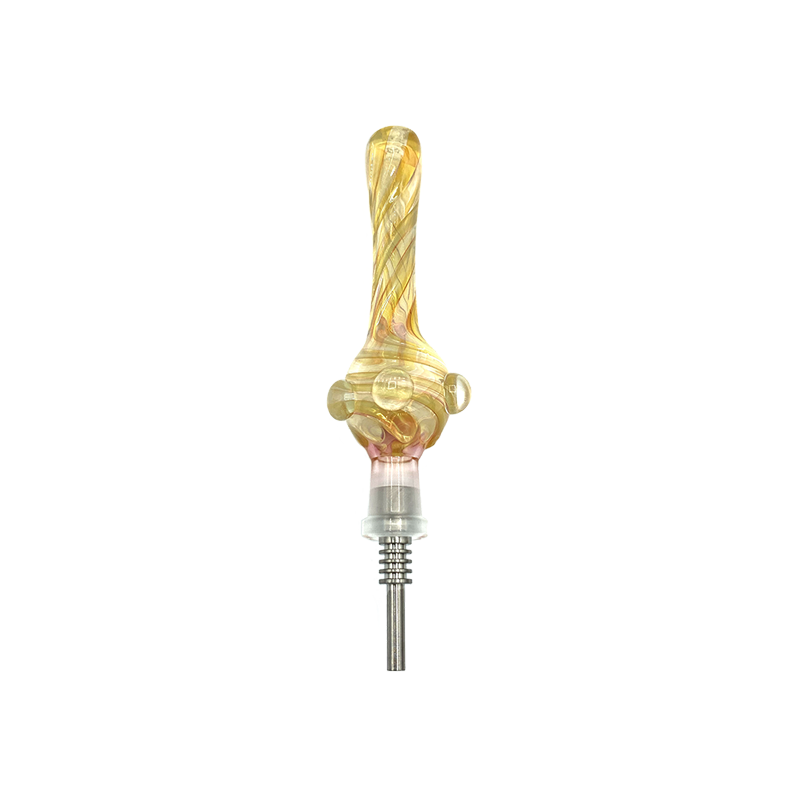 Kitchen Gold and Silver Fumed Swirl Nectar Collector With Titanium Tip ...